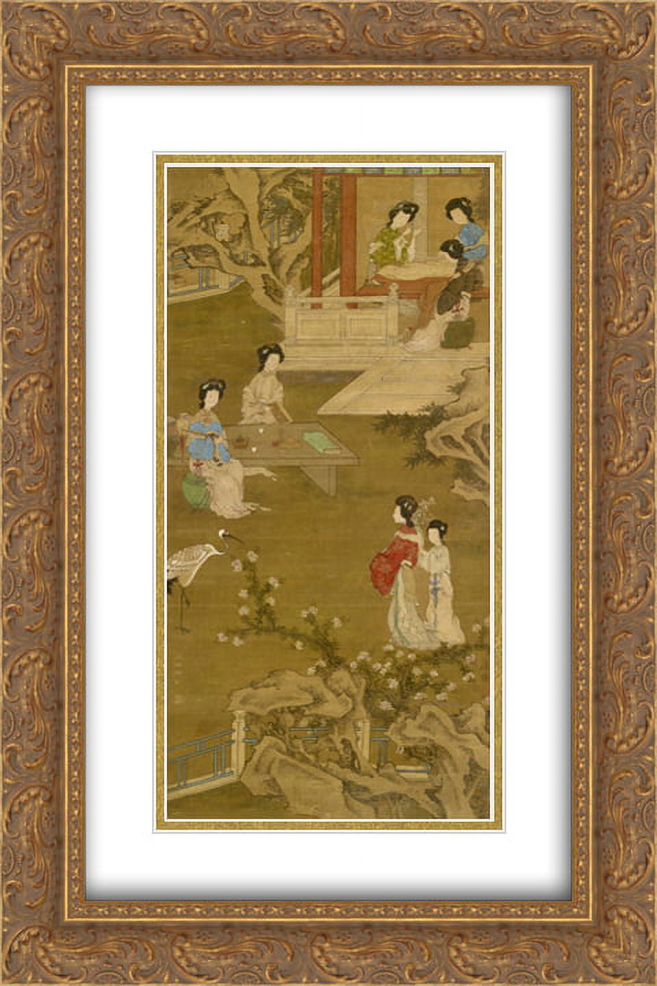 Tang Yin 2x Matted 16x24 Gold Ornate Framed Art Print 'Making the Bride ...