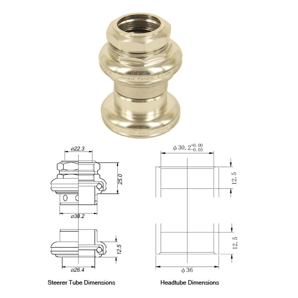 Tange Seiki Levin LV1500 Threaded Headset in Silver. 1" - Walmart ...