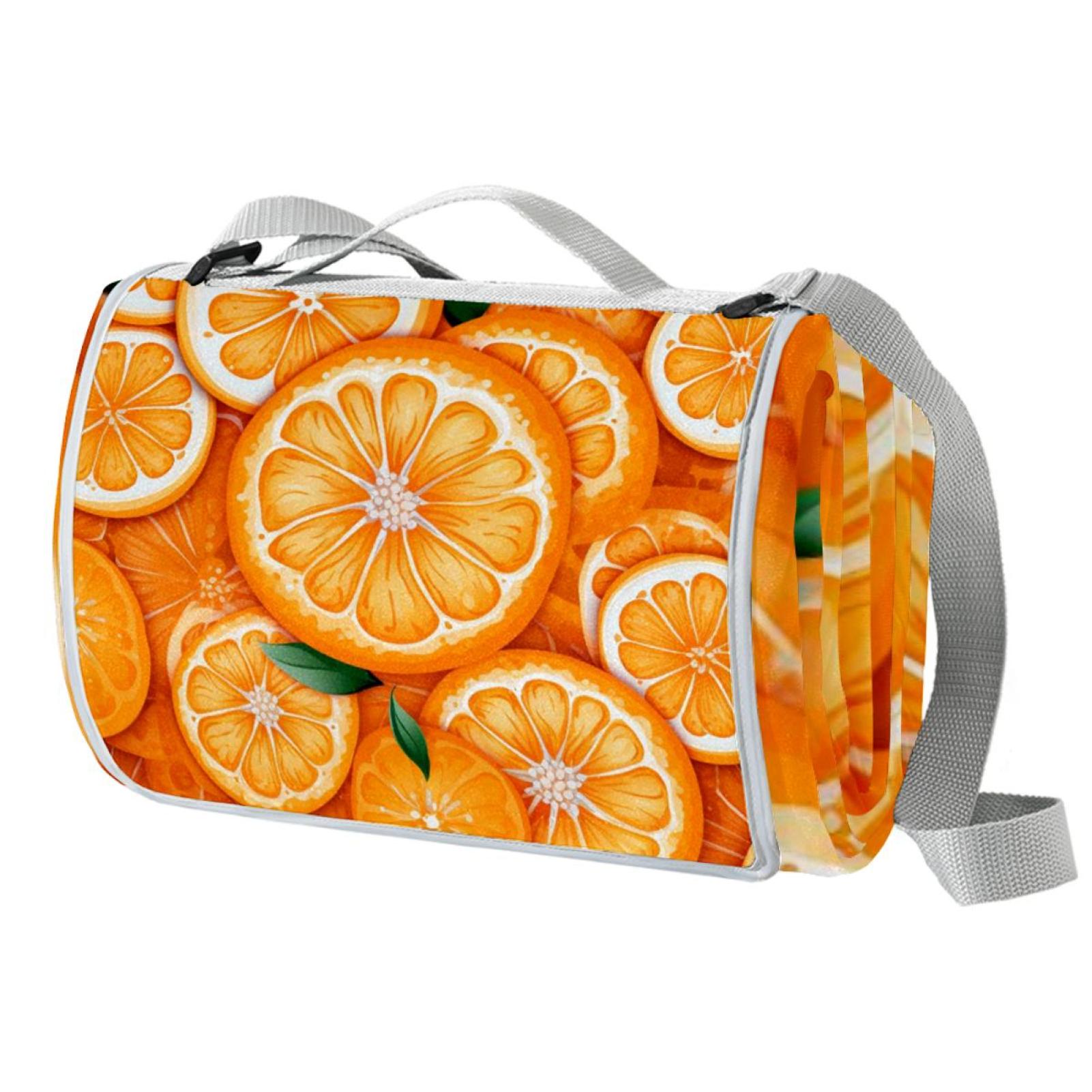 Tangerine Canvas Outdoor Picnic Blanket - Waterproof Mat for Camping ...