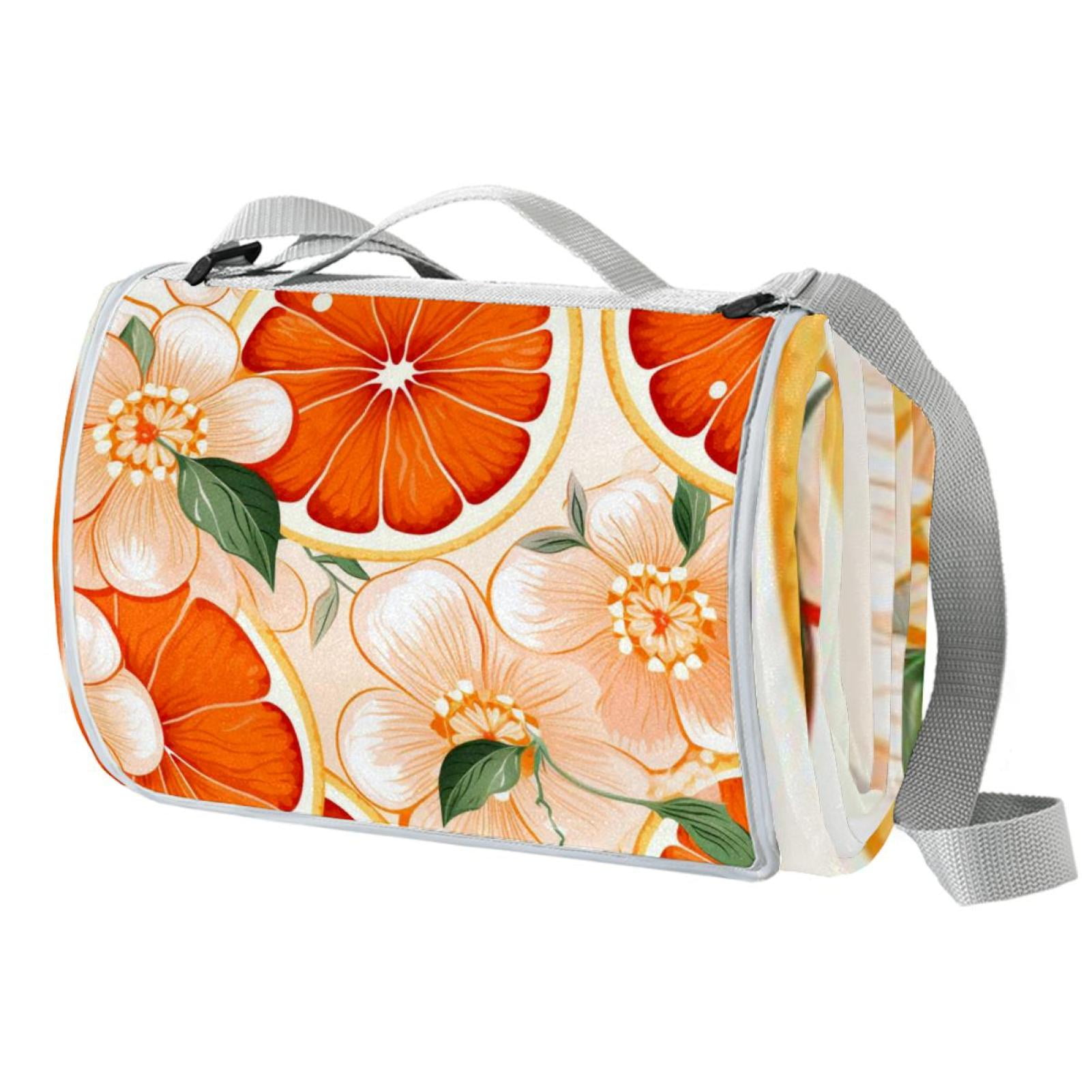 Tangerine Canvas Picnic Mat for Outdoor Activities - Waterproof and ...