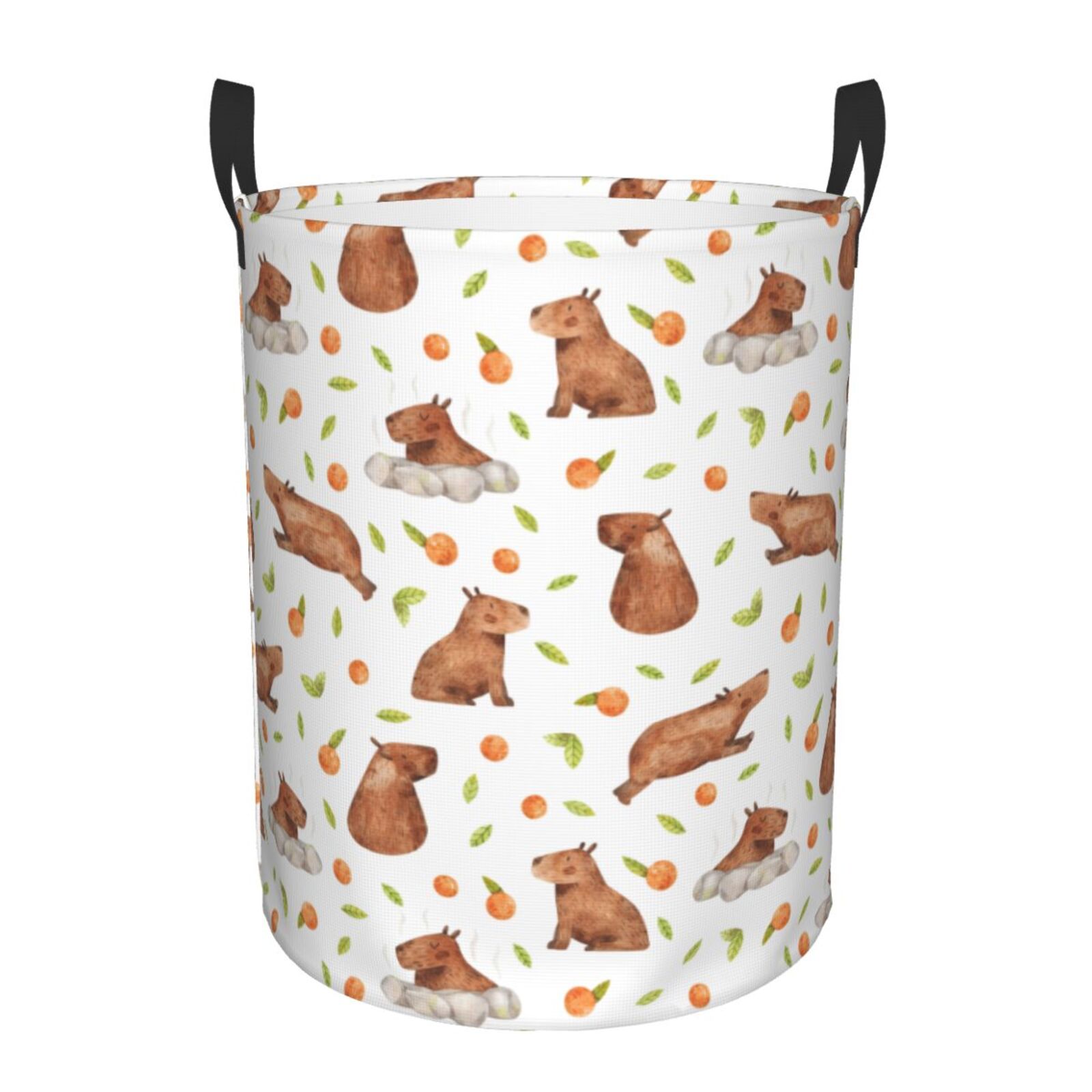 Tangerine Capybara Print Laundry Basket, Laundry Hamper Waterproof ...