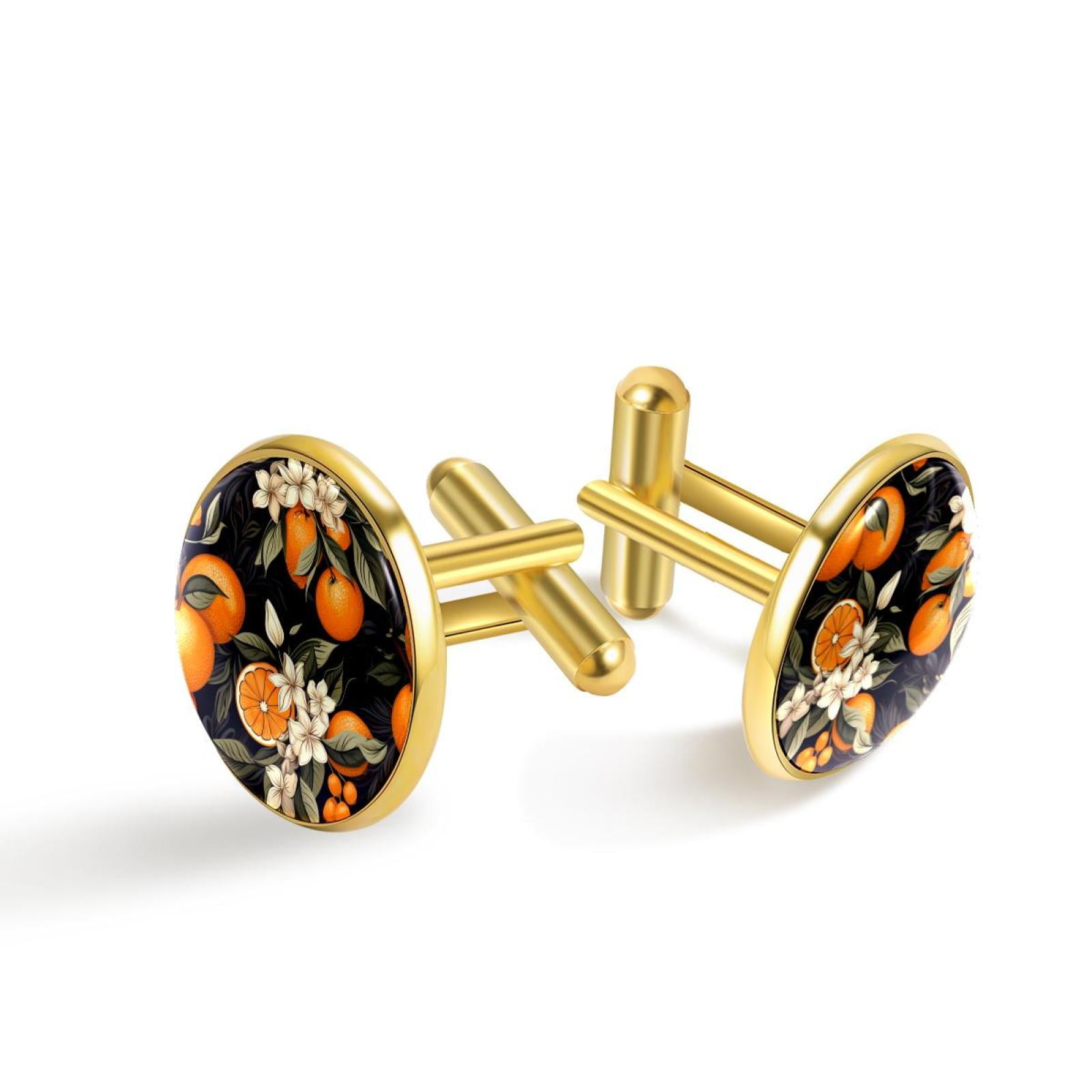 Tangerine Elegant Stainless Steel Men's Cufflinks for Formal Attire ...