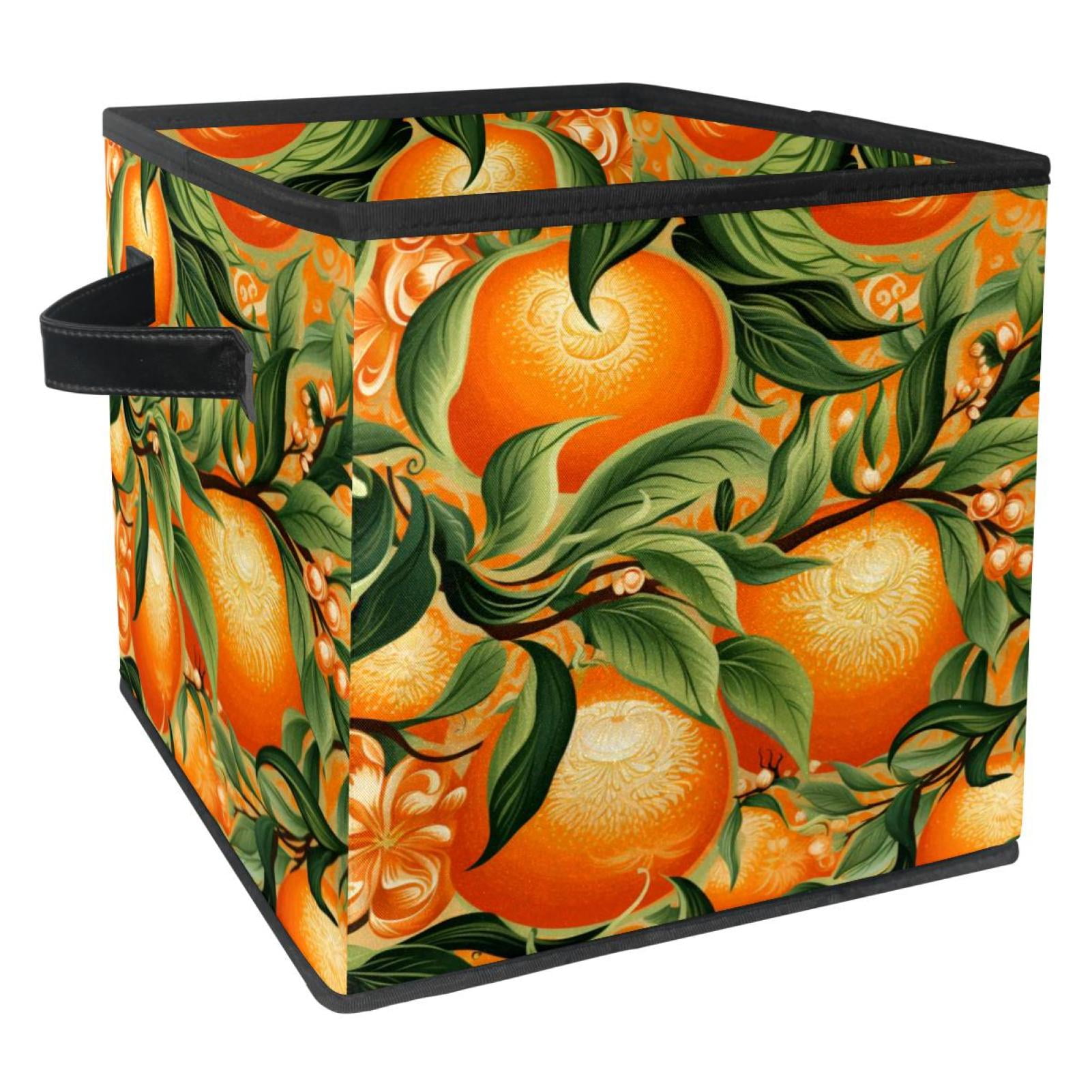 Tangerine Foldable Storage Box with Handle, 10.8"x10.5"x10.6", Large ...