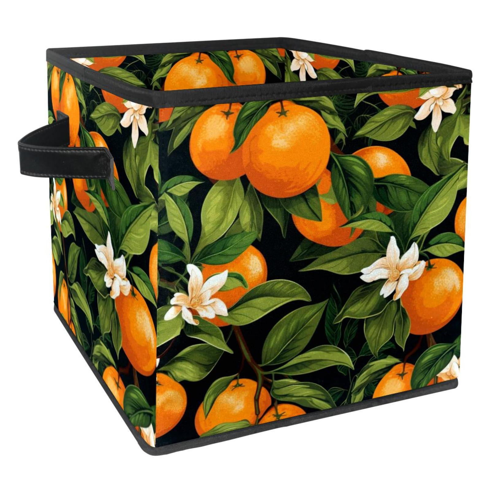 Tangerine Foldable Storage Cubes with Handle, 10.8"x10.5"x10.6", Large ...