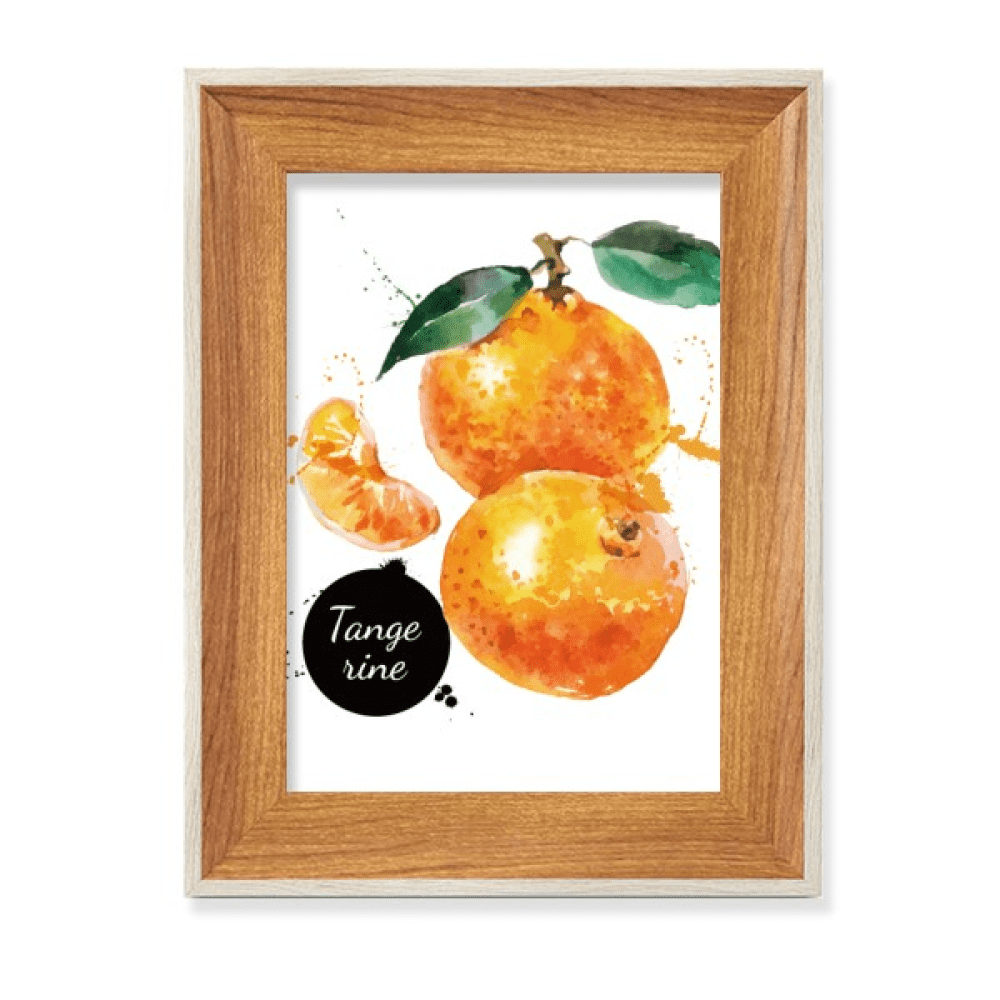 Tangerine Fruit Tasty Healthy Watercolor Desktop Wooden Photo Frame ...