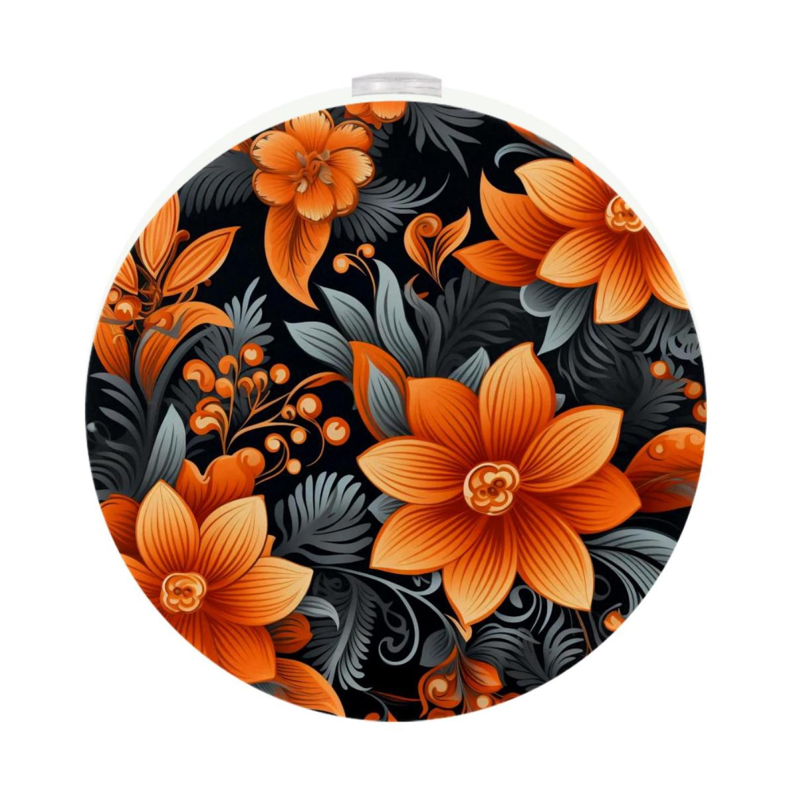 Tangerine LED Round Night Light-2PCS, Dimmable Plug-in Wall Lamp with ...