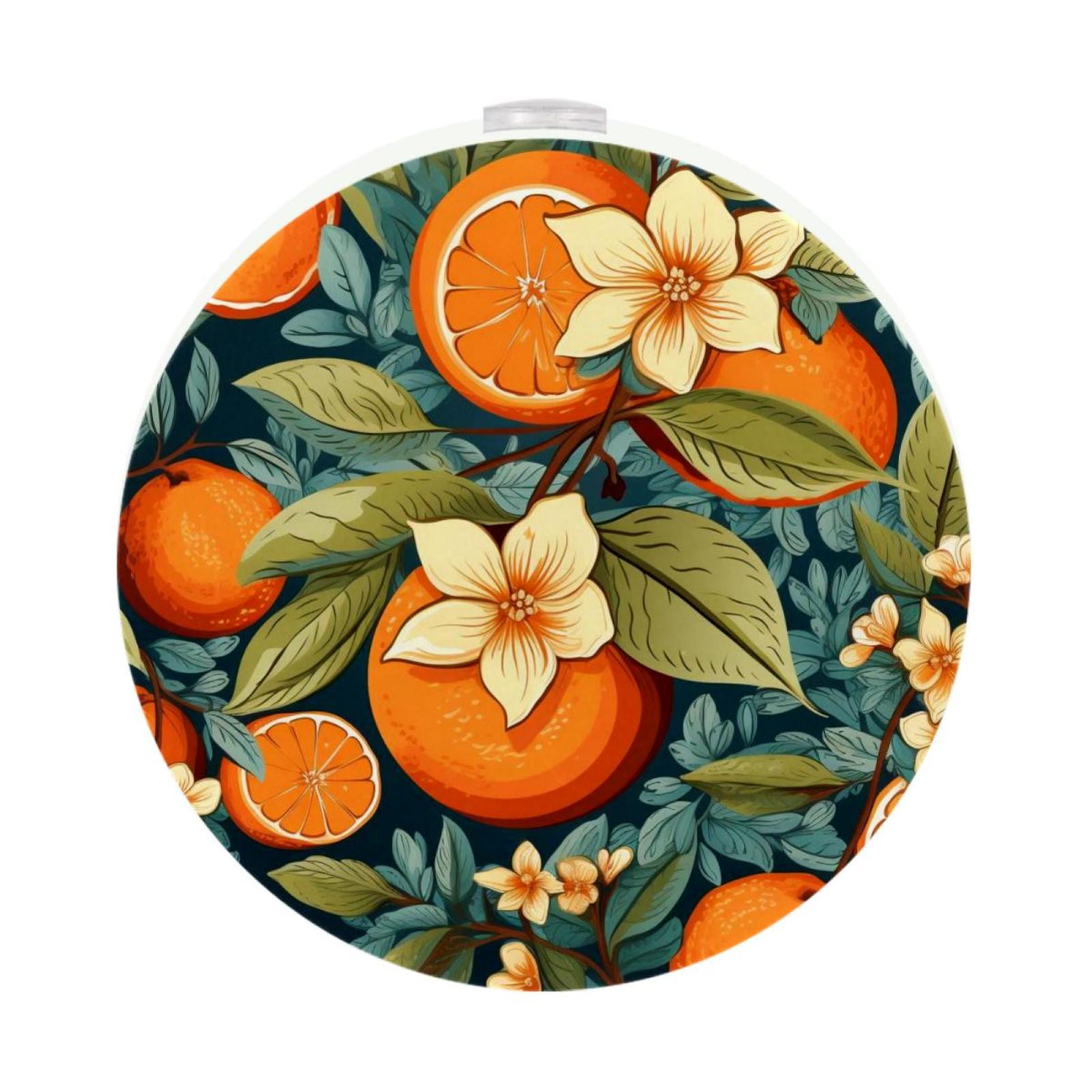 Tangerine LED Round Night Light (2PCS) – Energy Efficient Plug-in Lamp ...