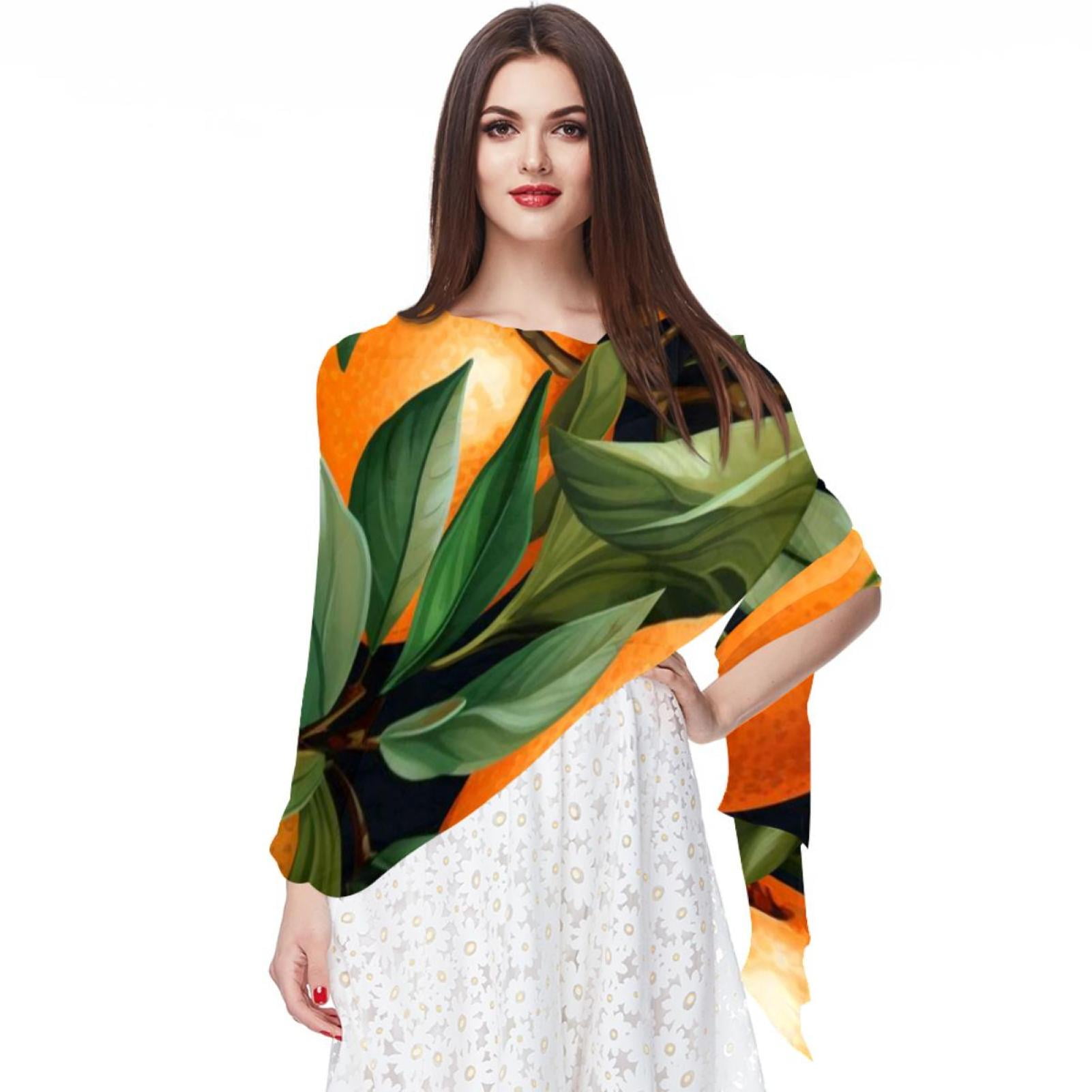 Tangerine Light and Breathable Chiffon Yarn Silk scarf for Women ...