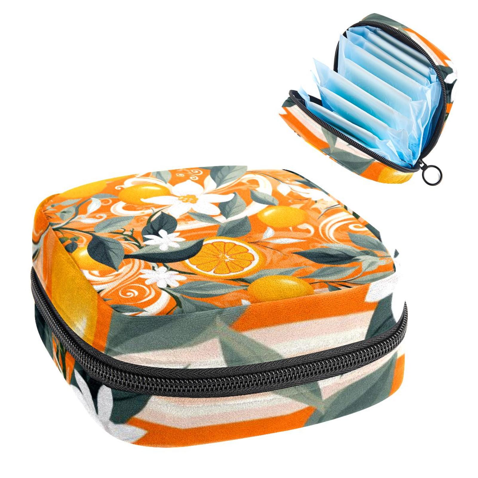 Tangerine Period Pouch: Stylish Sanitary Napkin Bag, Travel Pouch ...