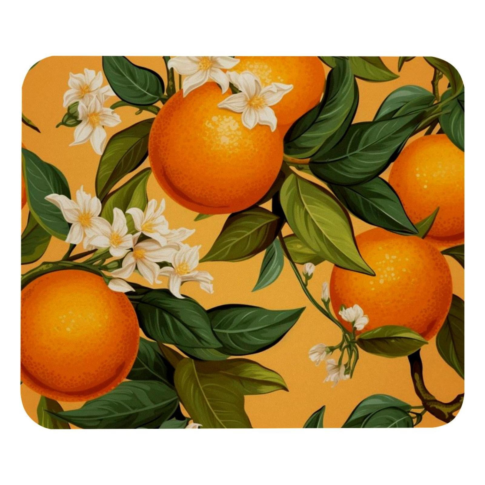 Tangerine Printed Square Gaming Mouse Pad, Non-Slip Rubber Bottom Mouse ...