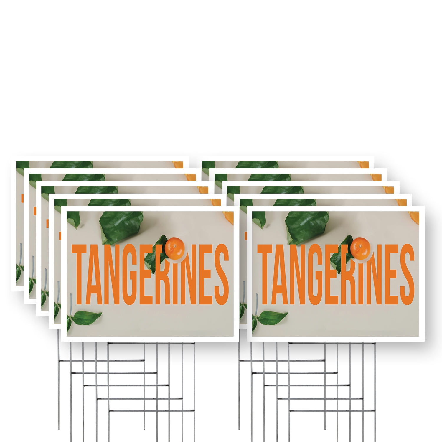 Tangerines Yard Sign 10 Pack of 12 Inch x 16 Inch Single Sided ...