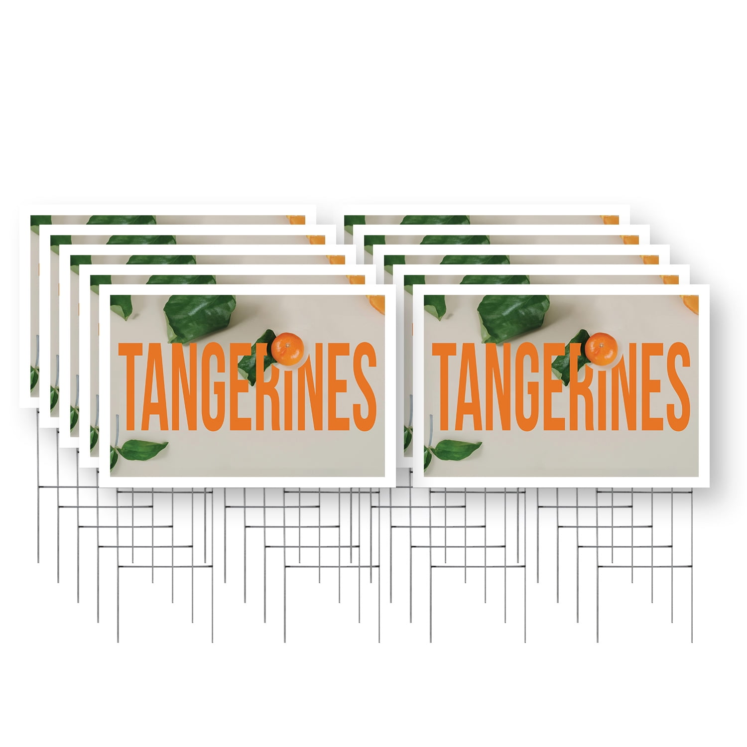 Tangerines Yard Sign 10 Pack of 24 Inch x 36 Inch Double Sided ...