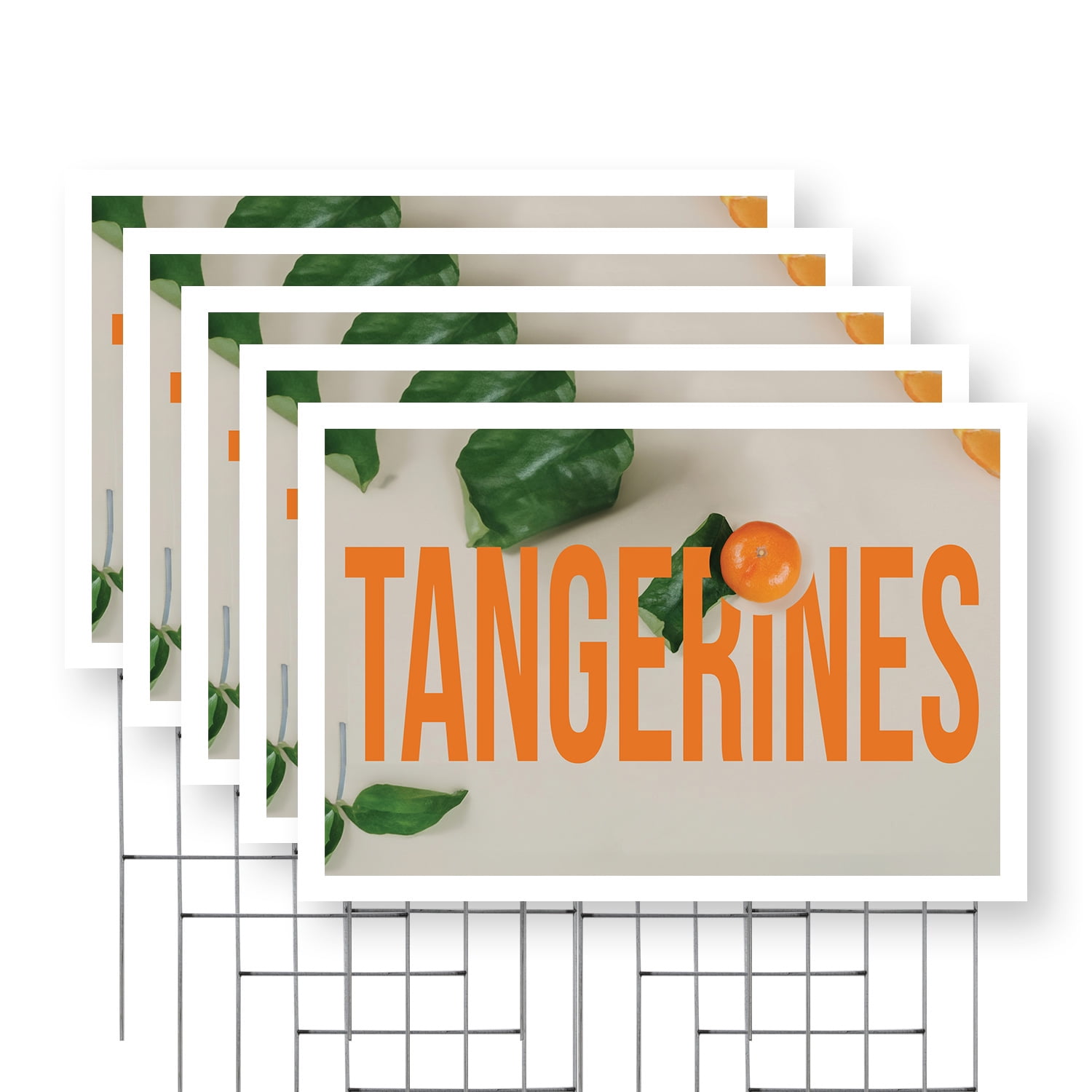 Tangerines Yard Sign 5 Pack of 24 Inch x 36 Inch Double Sided ...