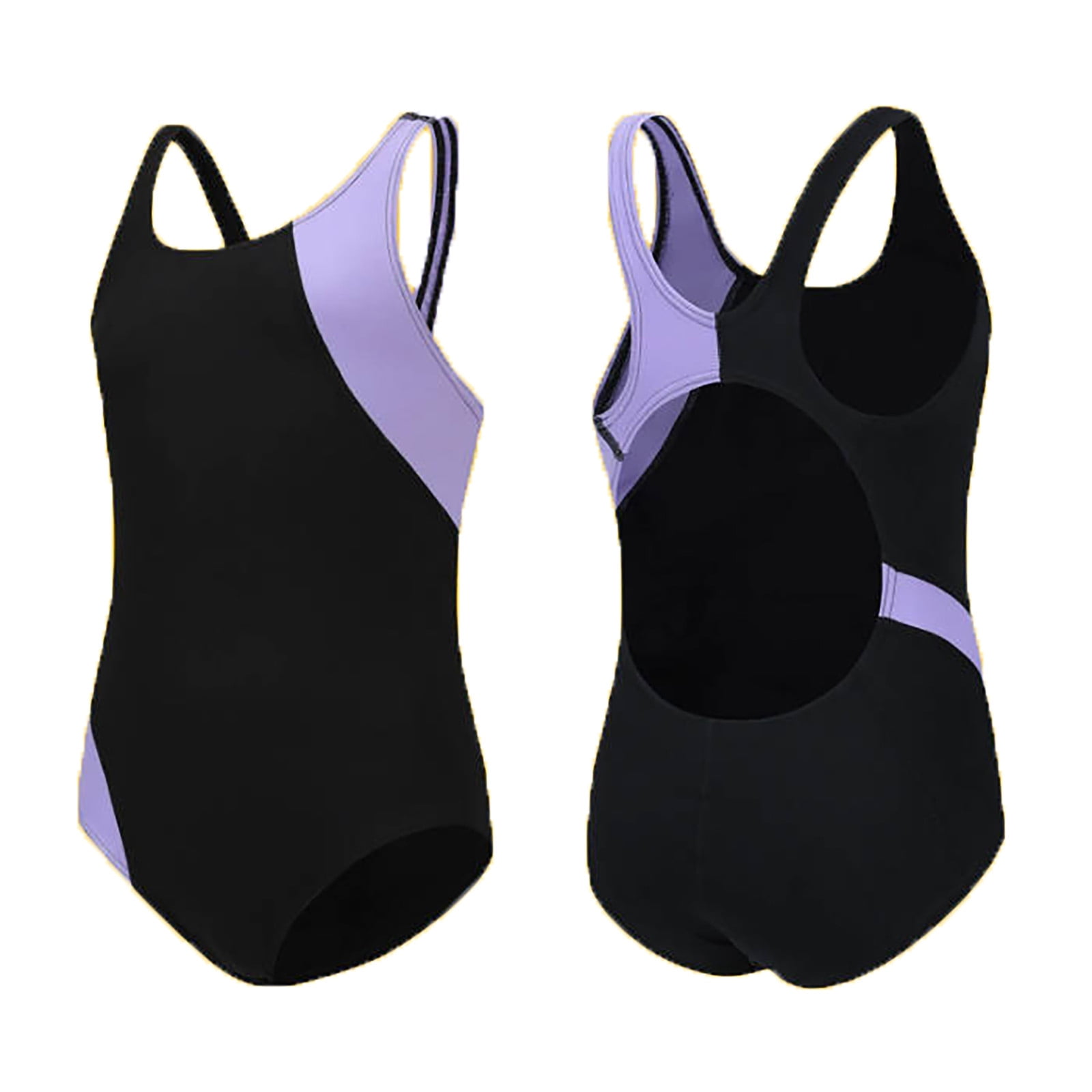 Tanghaowl Girls One Piece Swimsuit Girls' Athletic Swimsuit Kids Black ...
