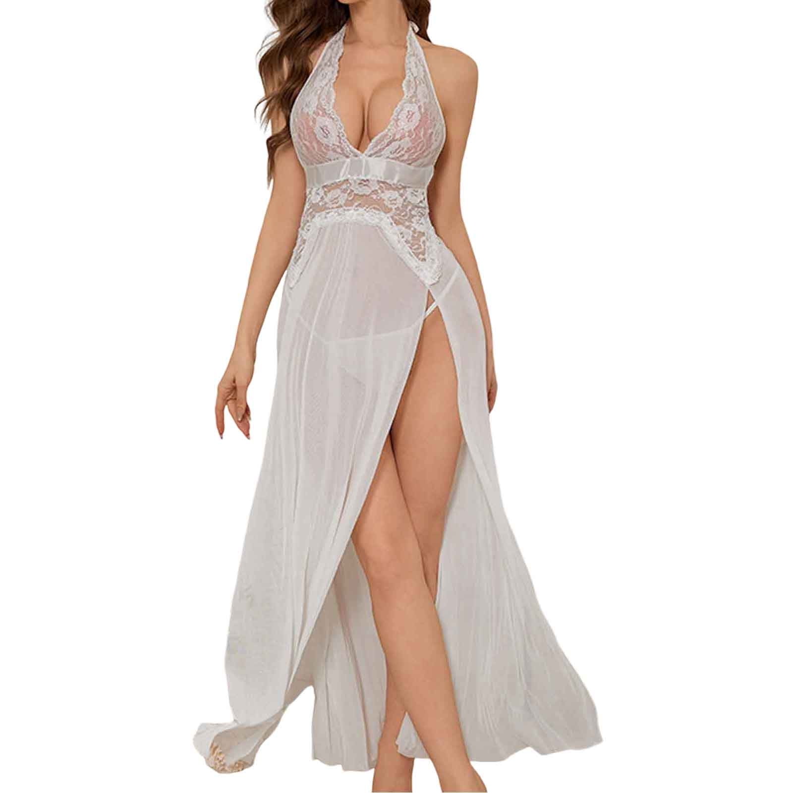 Tanghaowl Ladies Solid Colour Sexy Dark Pattern Jacquard Hollow Mesh High Open Fork Set Bustier ...