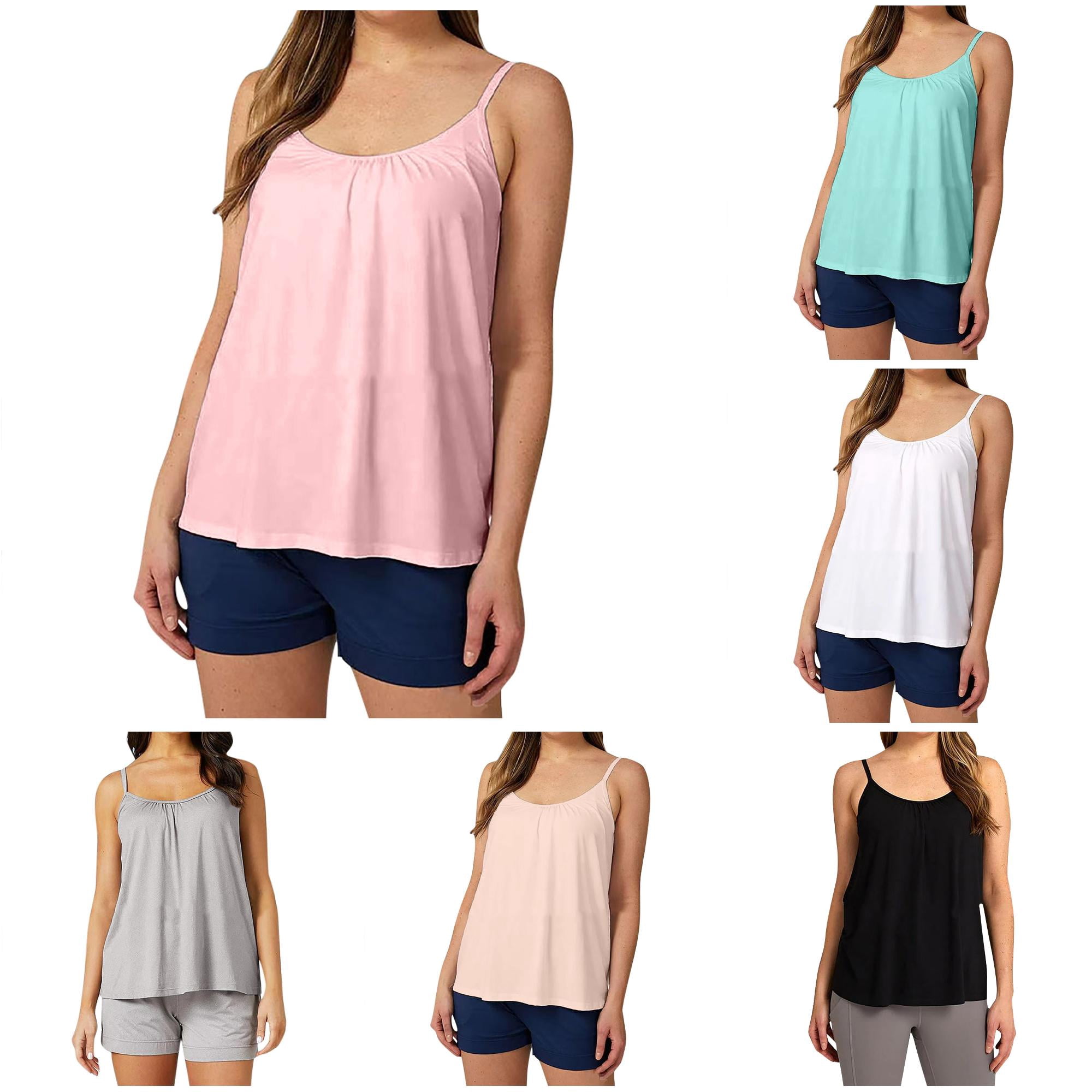 Tanghaowl Tank Tops for Women, Women's Adjustable Spaghetti Strap Shelf ...