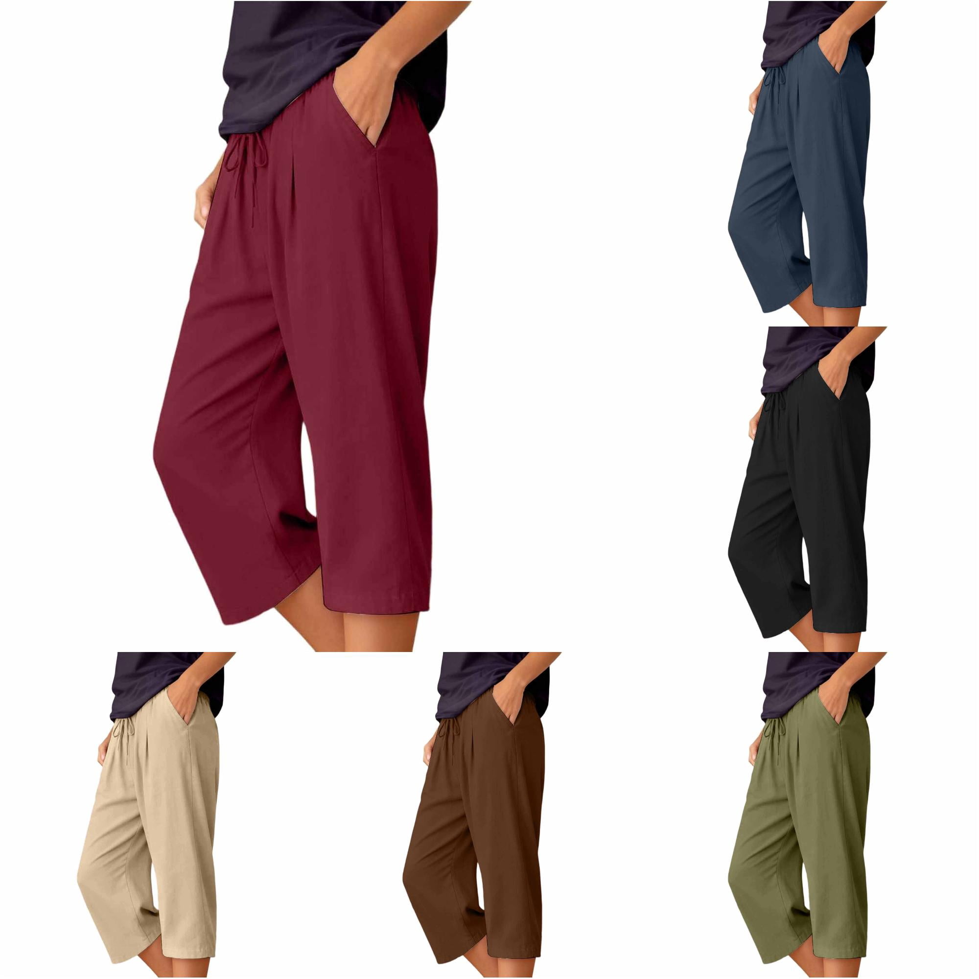 Tanghaowl Women's Pants, Women's Casual Wide-Leg Trousers for Everyday ...