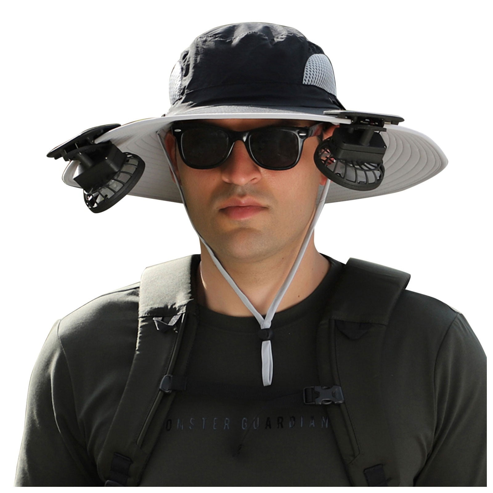 Tanghaowl Womens Hat Outdoor Wide Brim Sun Hat With Solar Fan Wide Brim ...