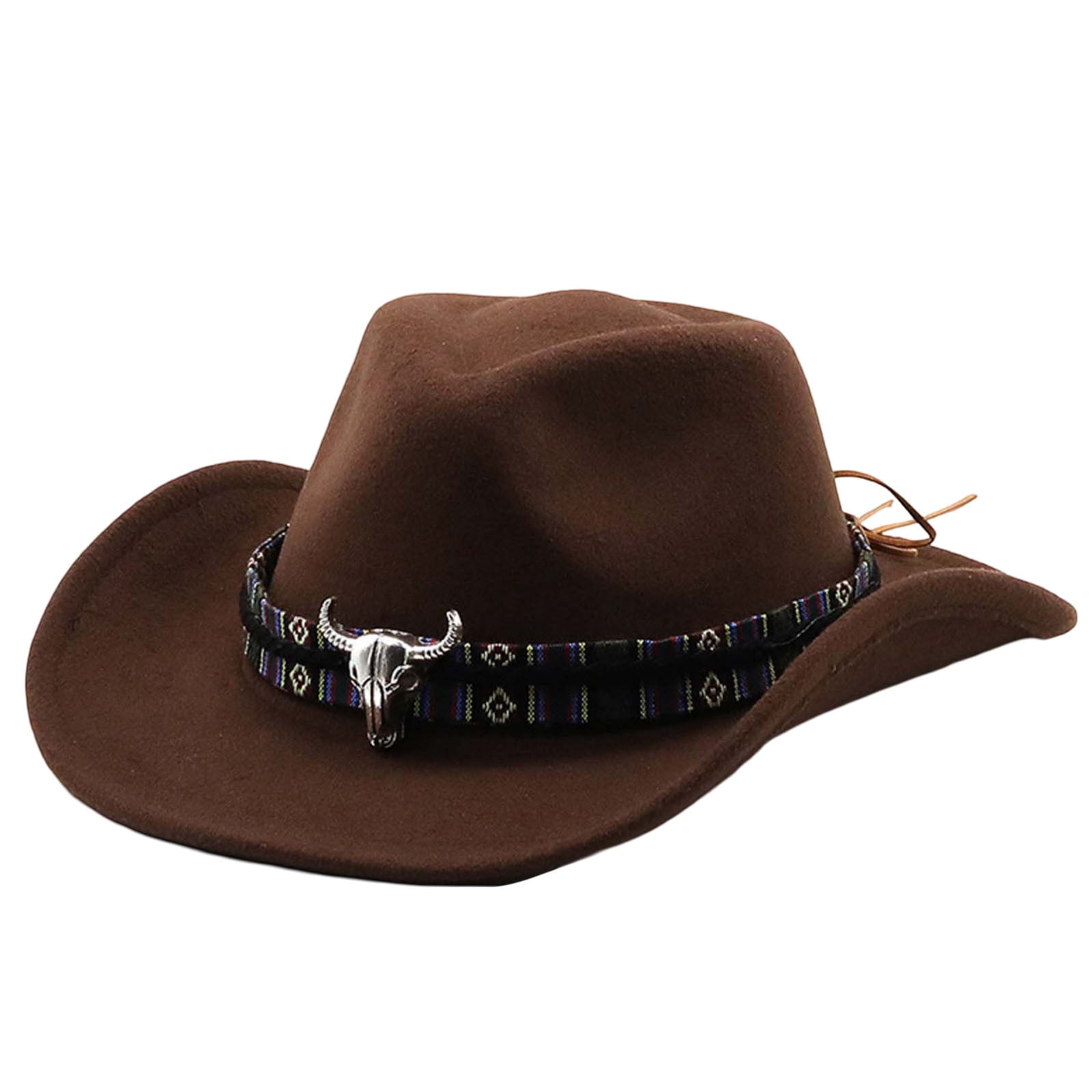 Tanghaowl Womens Hat Western Cowboy Style Hat Jazz Bowler Hat Cow Head ...