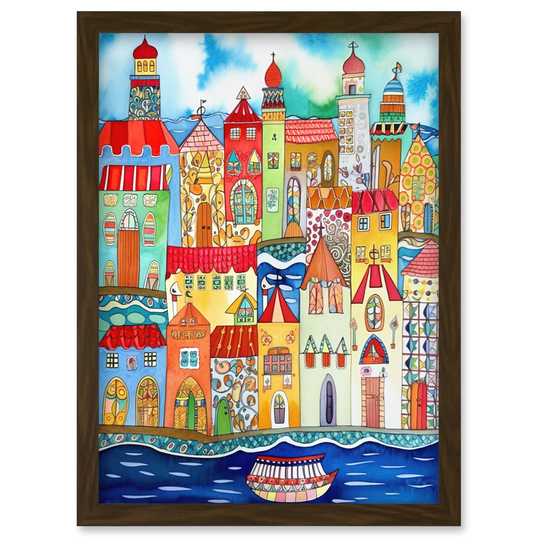 Tangier Morocco Folk Art Artwork Framed Wall Art Print A4 - Walmart.com