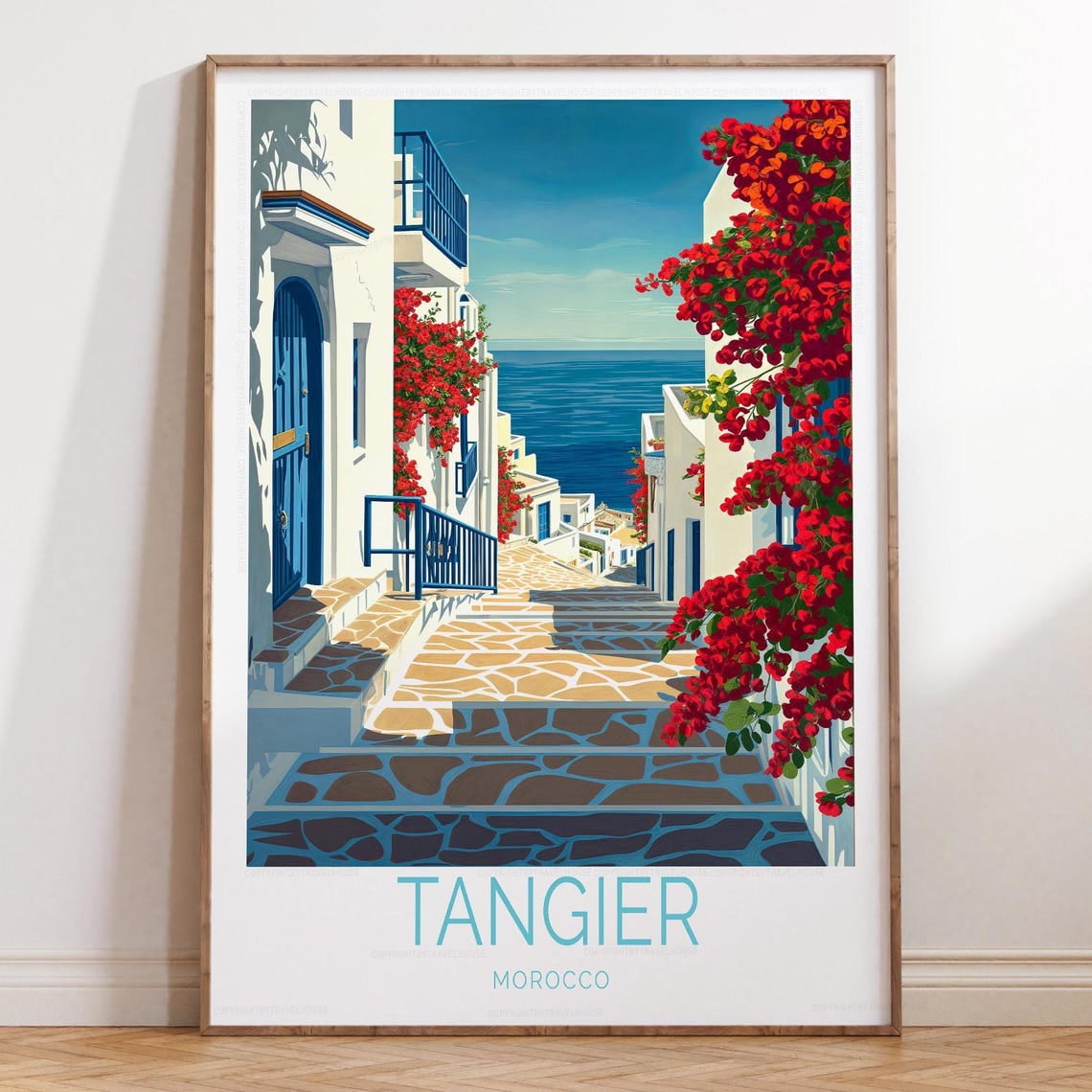 Tangier Morocco Travel Poster, Morocco Travel Wall Art, Tangier Travel ...