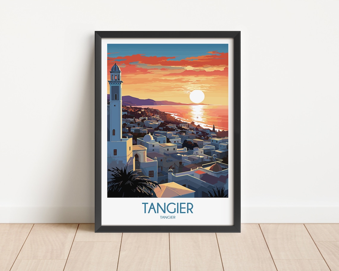 Tangier Poster Morocco Scenic Cityscape Wall Art Decor, Unframed Poster ...