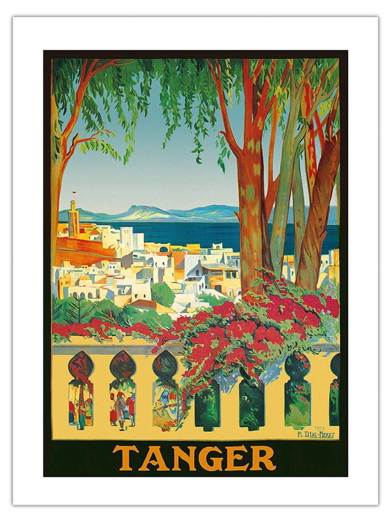 Tangier (Tanger) Morocco - Vintage Travel Poster by Manuel Diaz Merry c ...