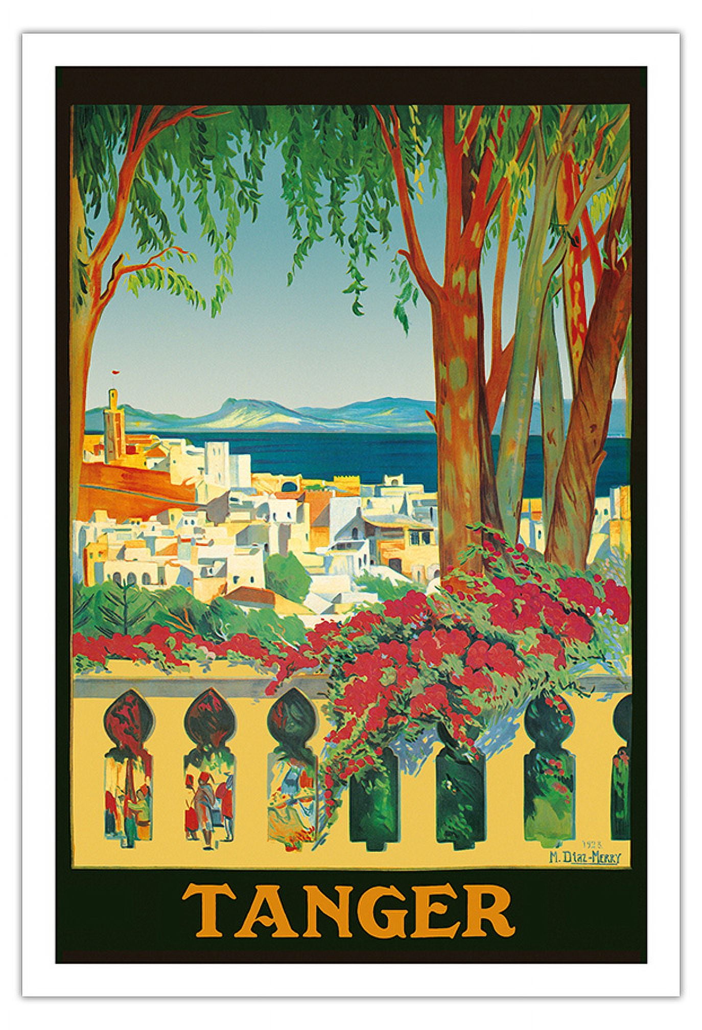 Tangier (Tanger) Morocco - Vintage Travel Poster by Manuel Diaz Merry c ...