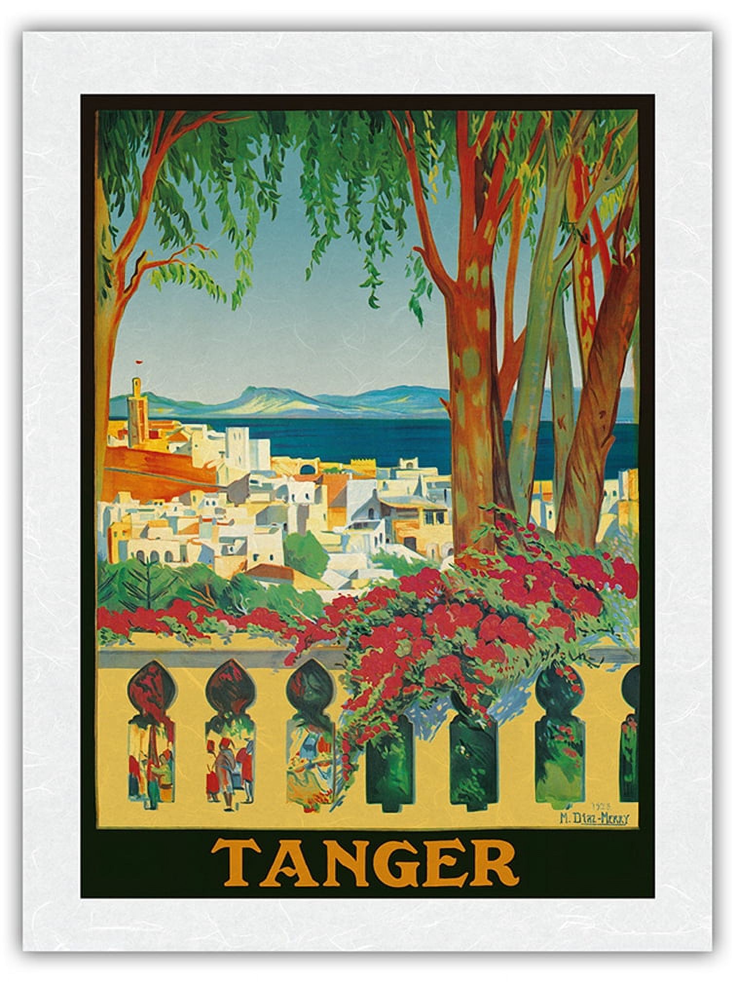 Tangier (Tanger) Morocco - Vintage Travel Poster by Manuel Diaz Merry c ...