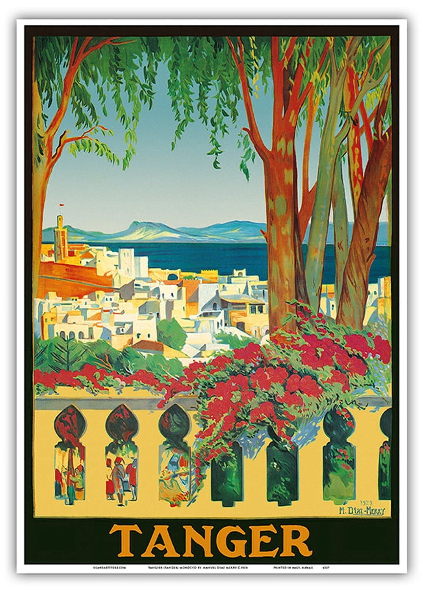 Tangier (Tanger) Morocco - Vintage Travel Poster by Manuel Diaz Merry c ...