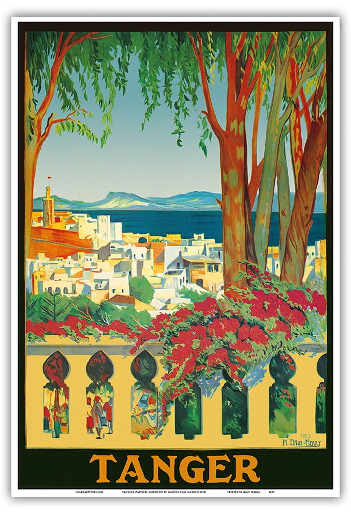 Tangier (Tanger) Morocco - Vintage Travel Poster by Manuel Diaz Merry c ...