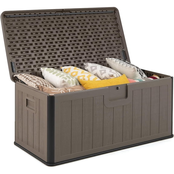 51 Gallon Outdoor Storage Deck Box, Waterproof Resin Package Delivery ...