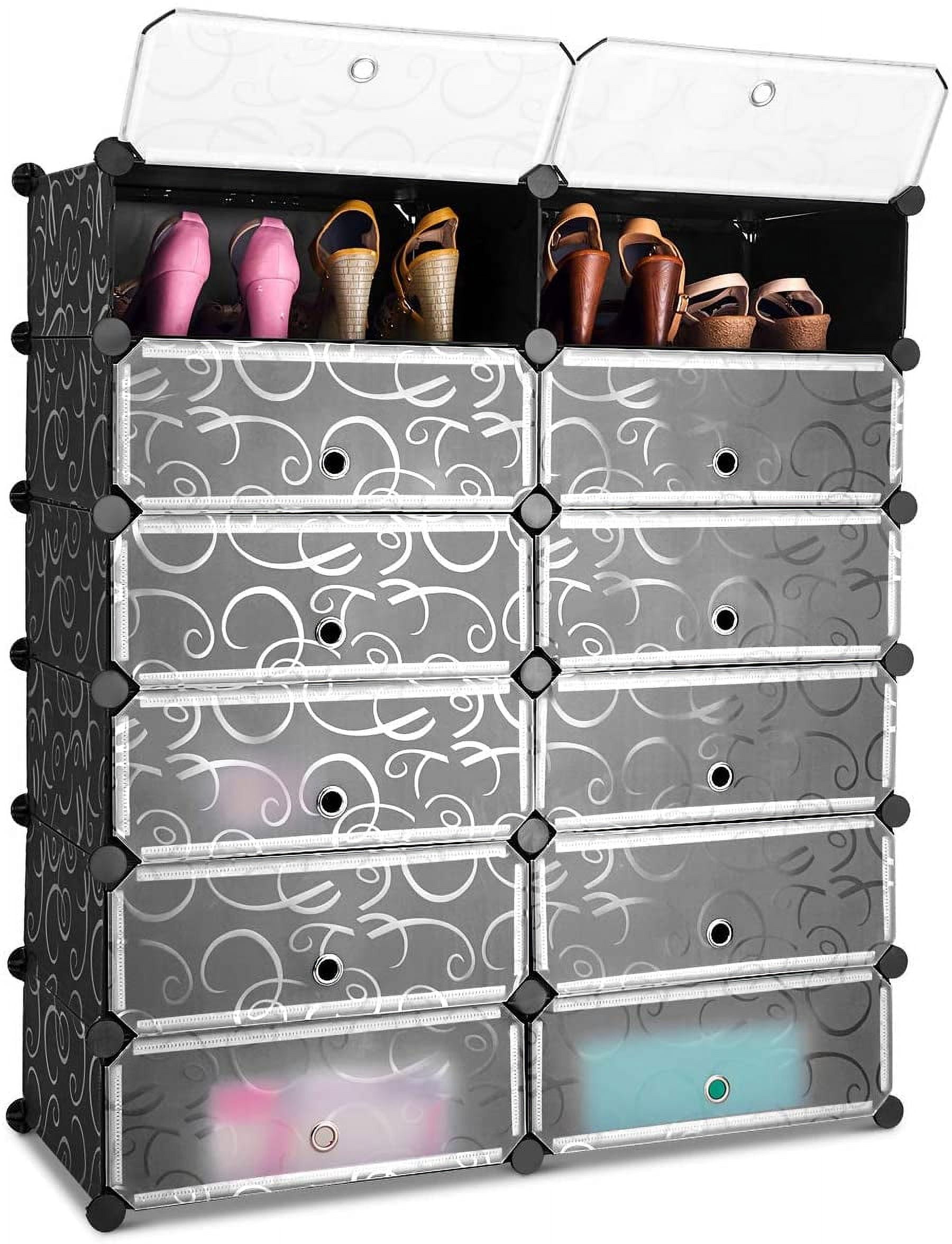 Tangkula 12-Cube Shoe Rack Organizer, DIY Cubes Storage Cabinet ...