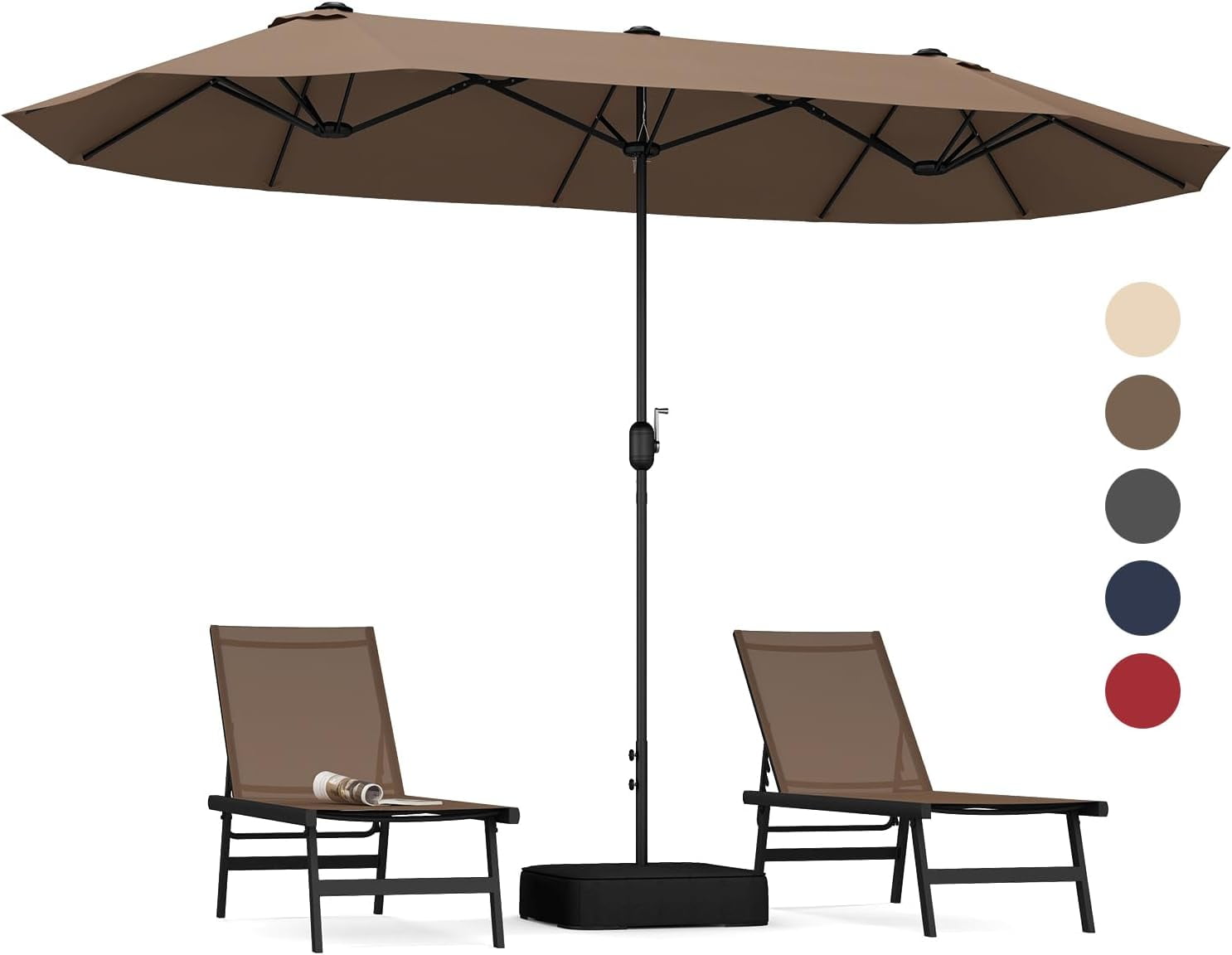 Tangkula 13FT Double-sided Patio Umbrella, Extra Large Twin Table ...