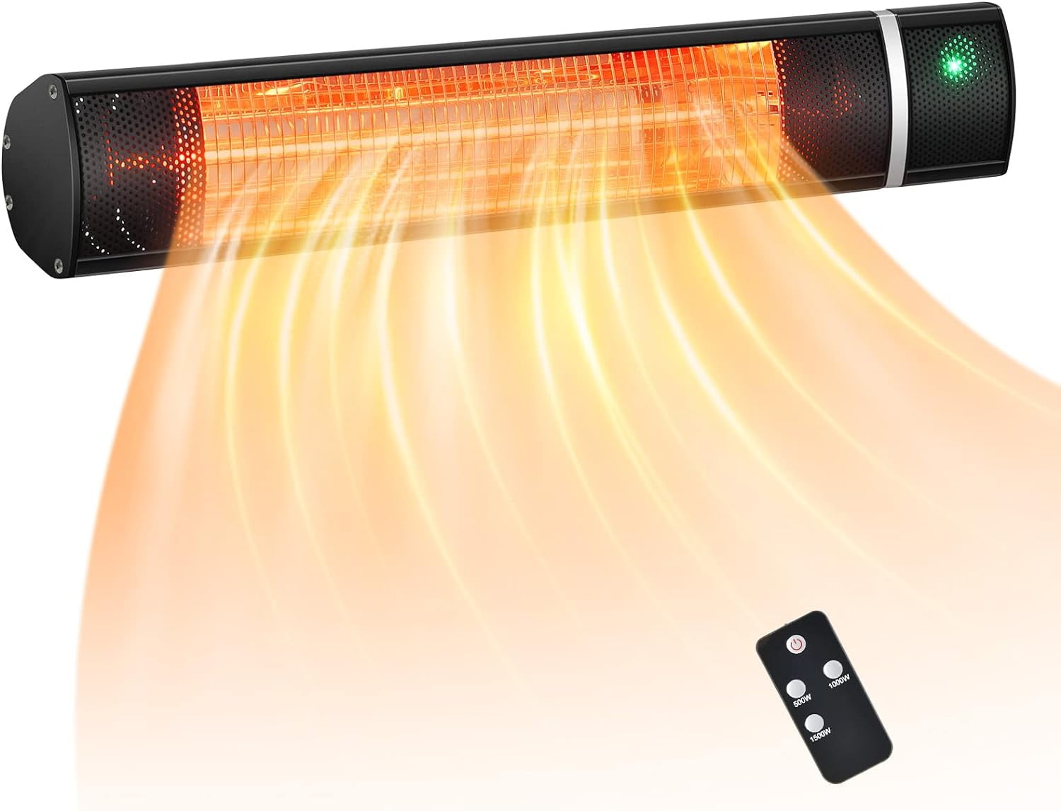 Tangkula 1500W Wall-Mounted Patio Heater, Electric Gold Tube Infrared ...