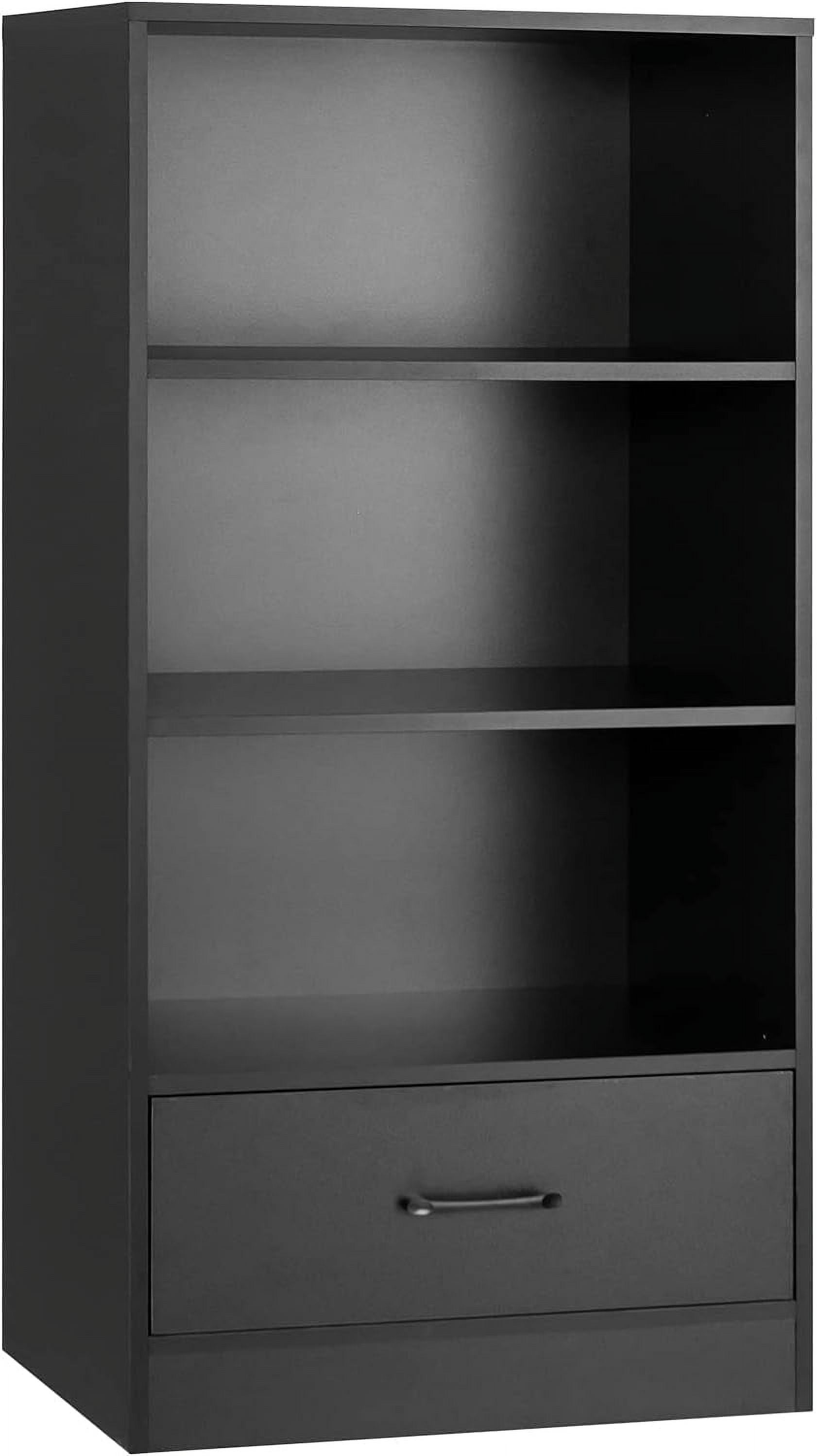 Tangkula 3 Tier Bookcase with Drawer, 48”Tall Freestanding Bookshelf ...