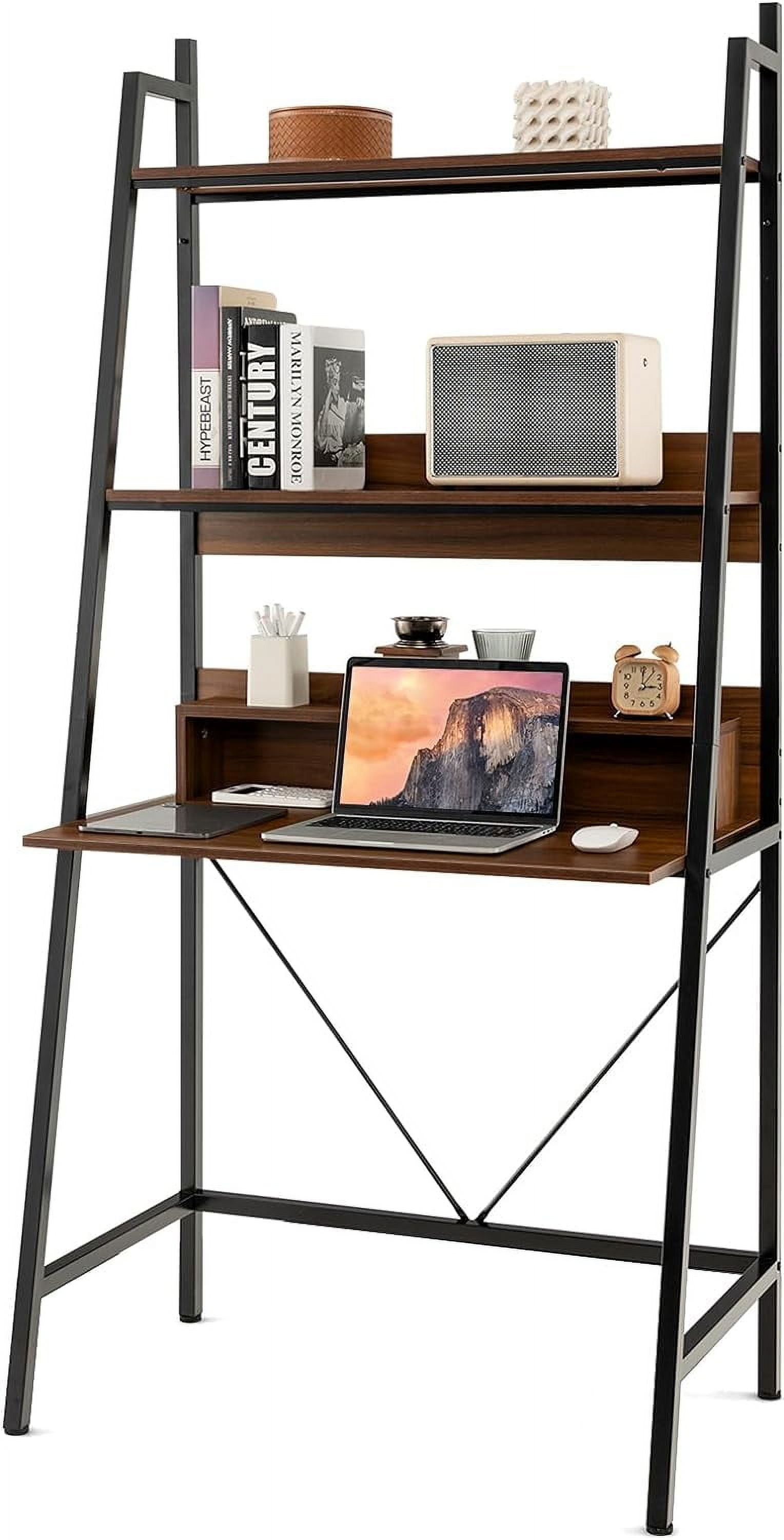 Tangkula 3-Tier Ladder Computer Desk, 71 Inch Modern Writing Desk with ...