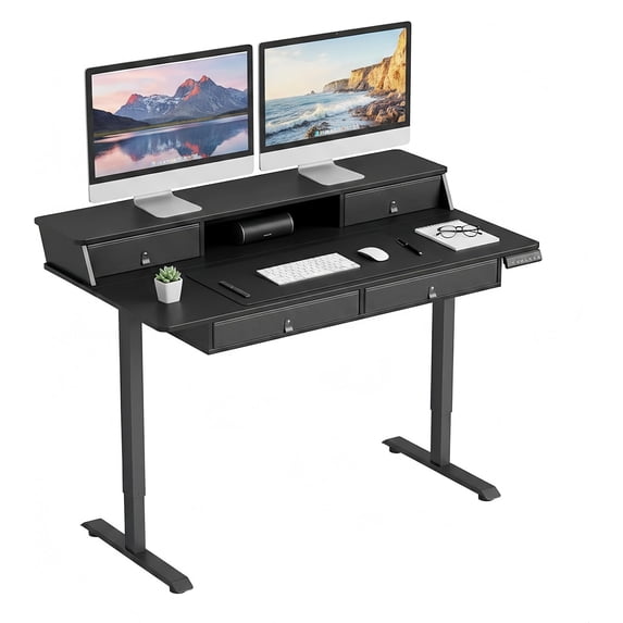 Tangkula 55-Inch electric Standing Desk with 4 Storage Drawers ...