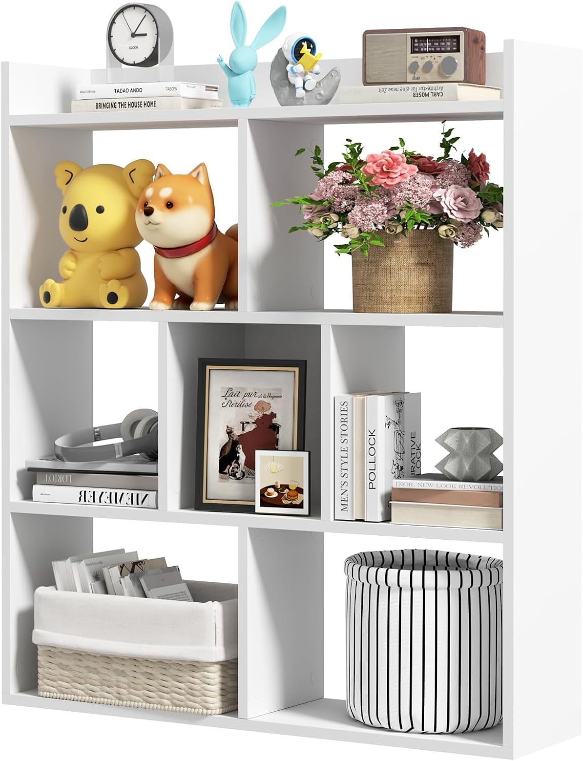 Tangkula 7-Cube Bookshelf, Floor Standing Open-Back Bookcase with Anti ...