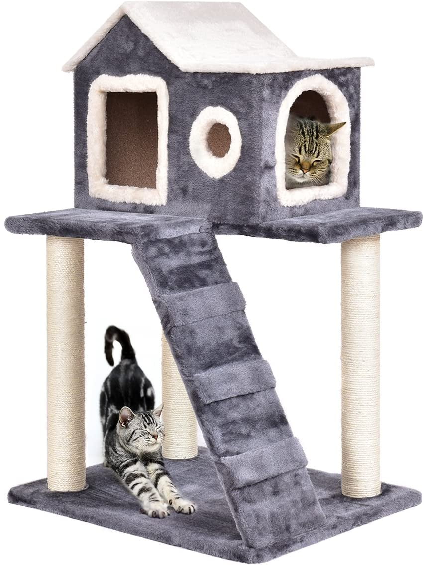 Tangkula Cat Tree, Multi-Level Cat Condo Tower, Lovely Pet Furniture ...
