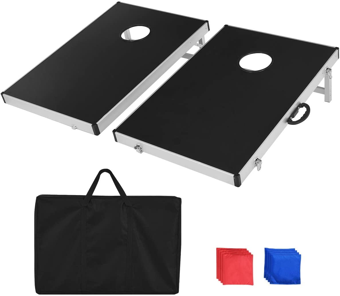 Tangkula Cornhole Set Outdoor, Foldable Aluminum Cornhole Boards with 8 ...