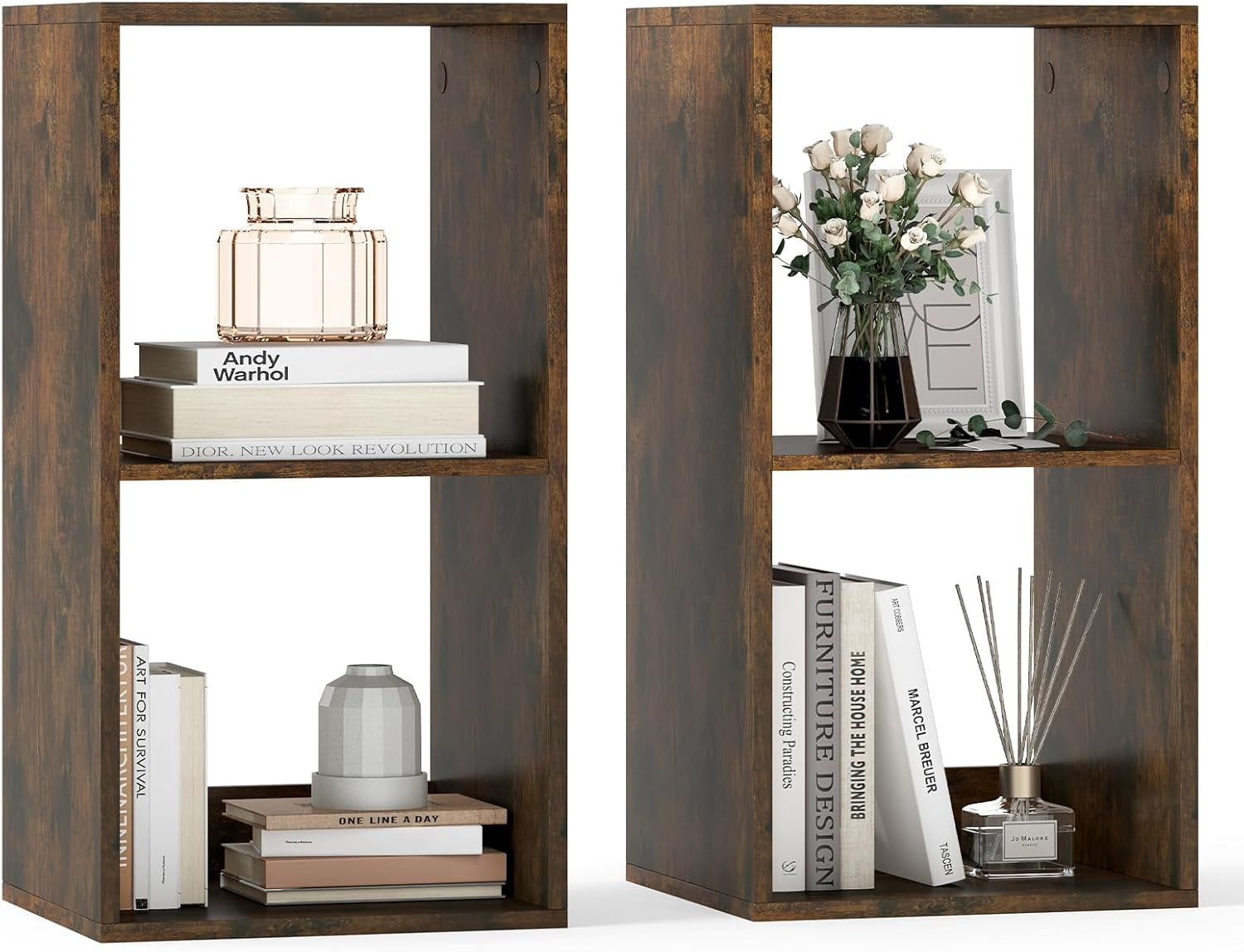Tangkula Cube Bookcase, Bookshelf with Open Compartments, Freestanding ...