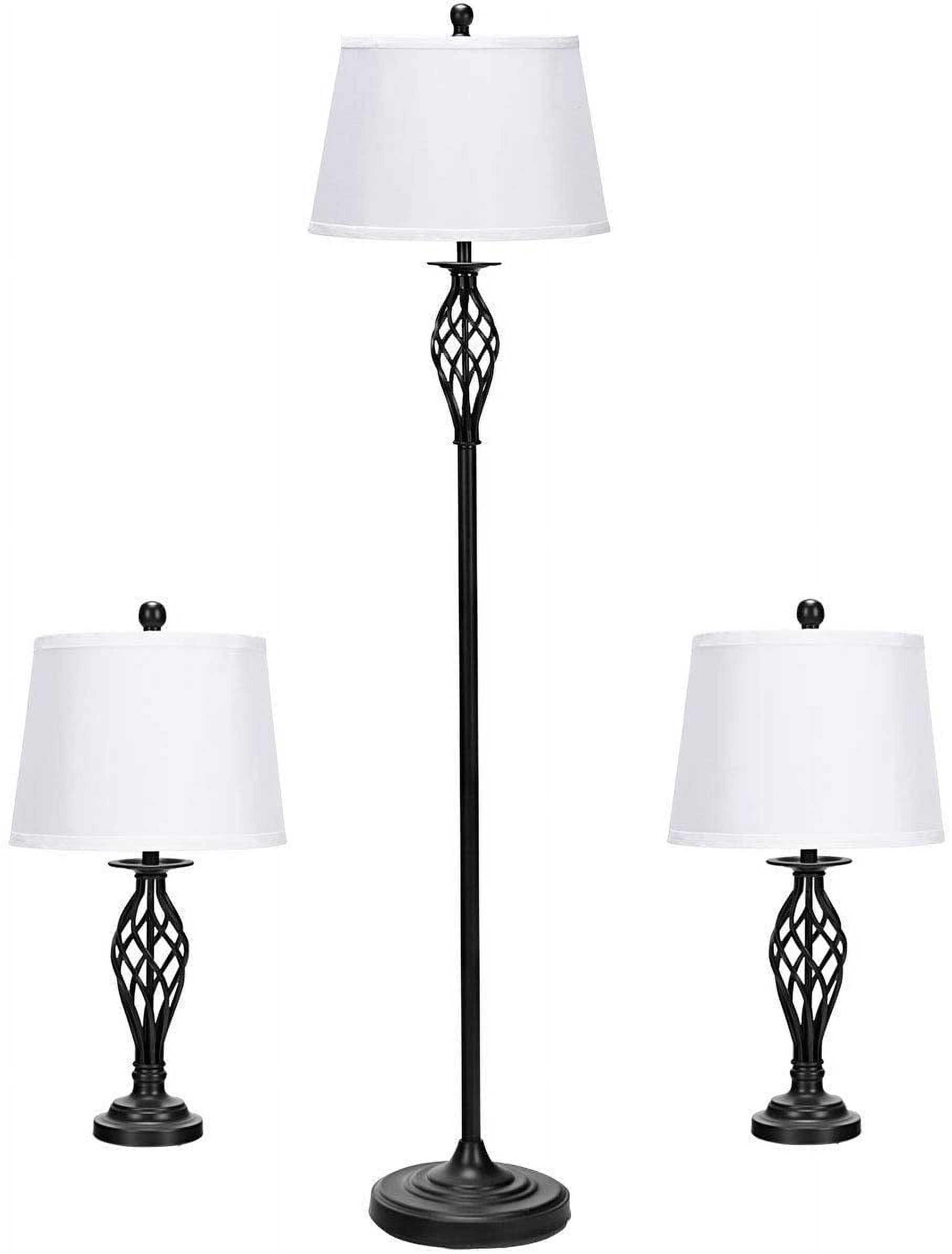 Tangkula Lamp Set 3-Piece Modern Home Living Room Bedroom Antique ...