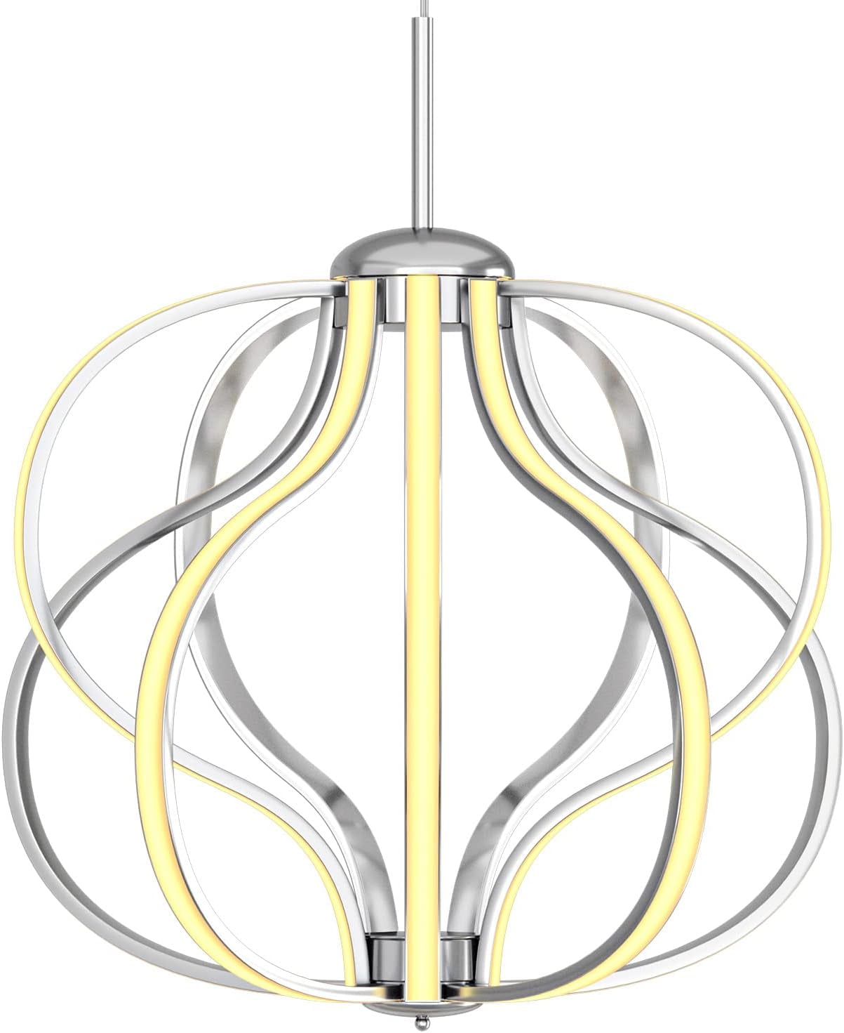 Tangkula Modern LED Chandelier, Dimmable Pendant Light with Adjustable ...