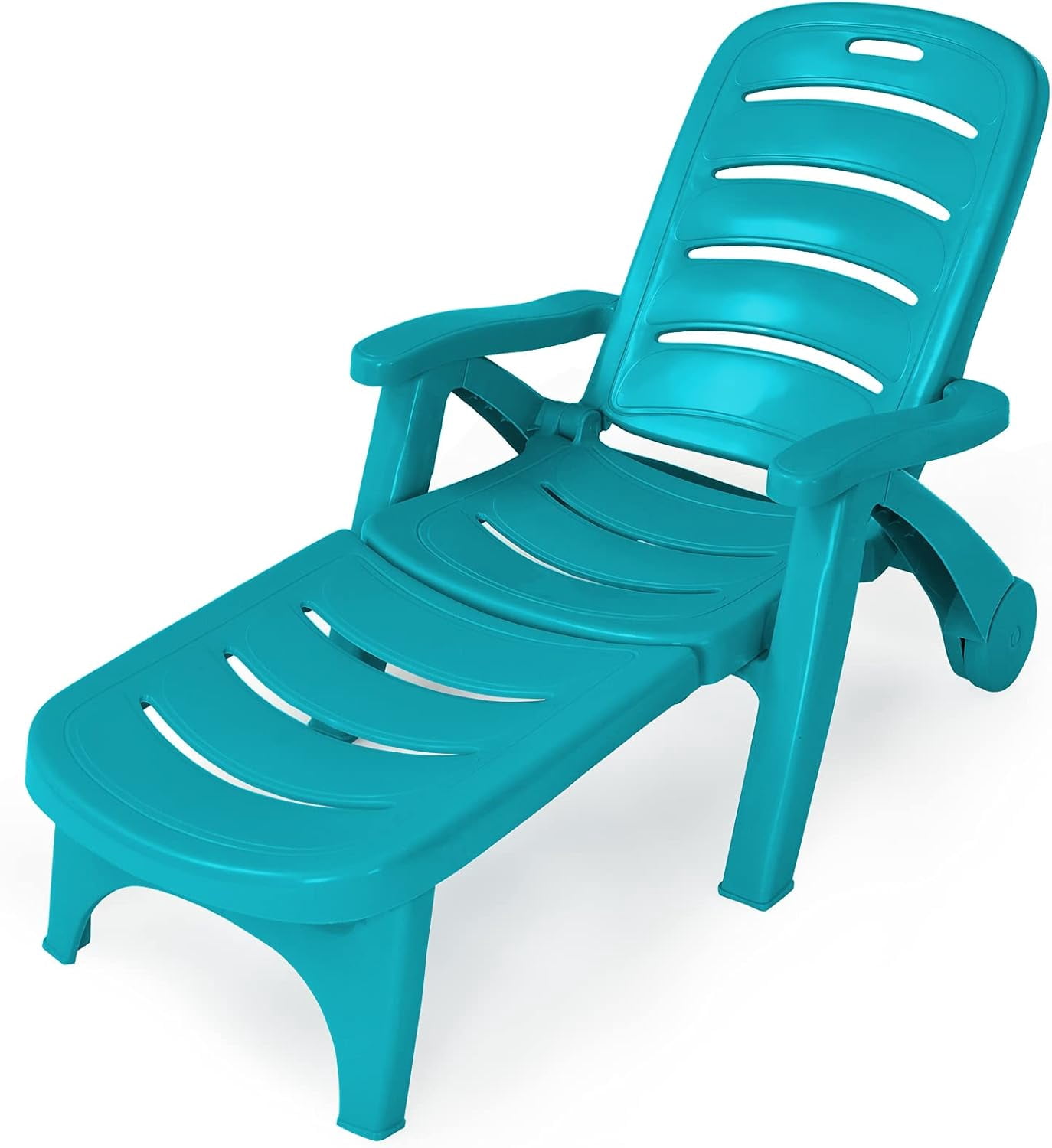 Tangkula Outdoor Chaise Lounge Chair, Adjustable 5-Position Recliner ...