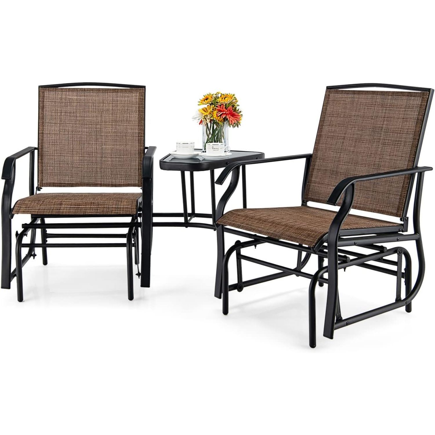 Tangkula Patio 2 Person Swing Glider Chair, Outdoor Double Rocking ...