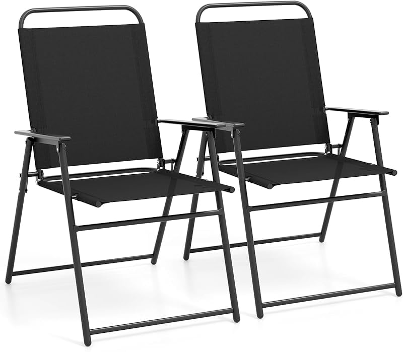 Tangkula Patio Folding Dining Chairs Set of 4, Space-Saving Outdoor ...