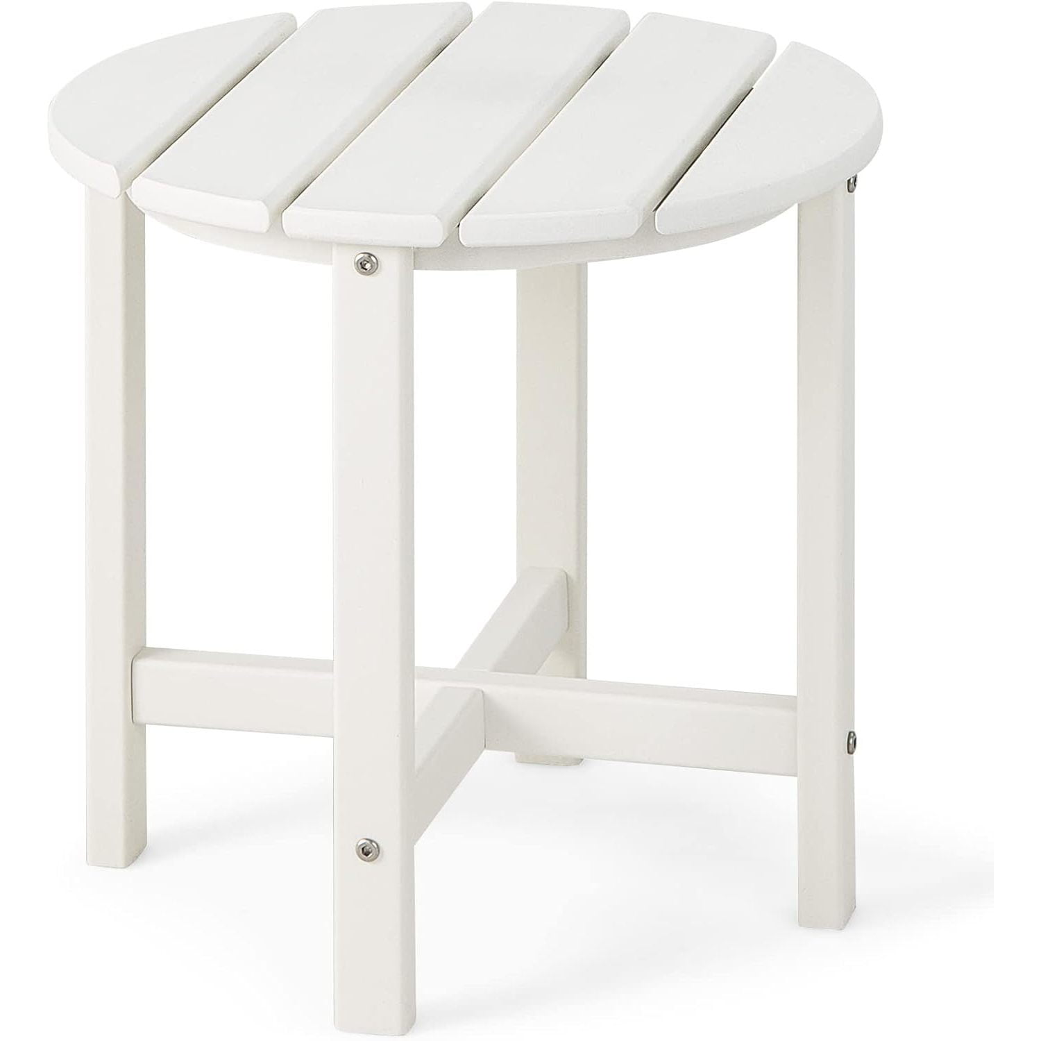 Tangkula Round Outdoor Side Table, 18" Weather Resistant HDPE ...