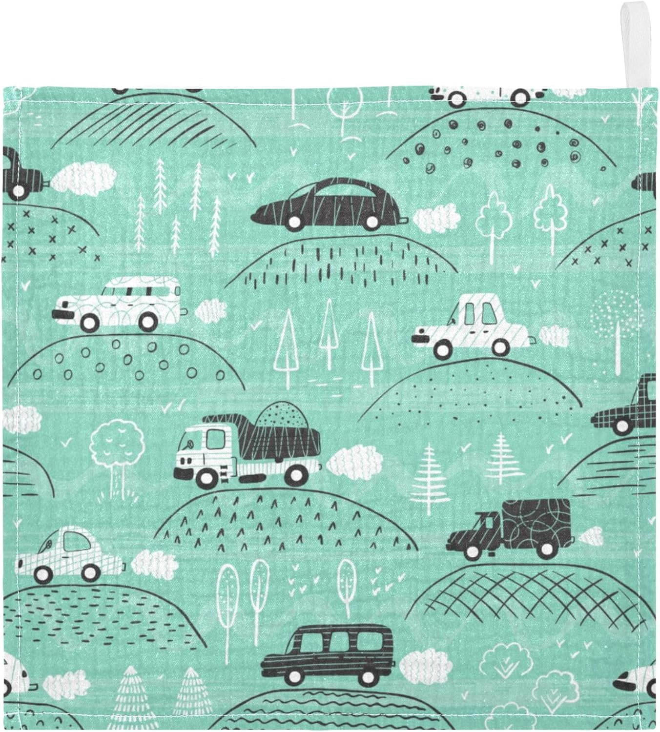 Tangkunup Cartoon Transportation Baby Washcloths 12 X 12 Inch, Muslin ...