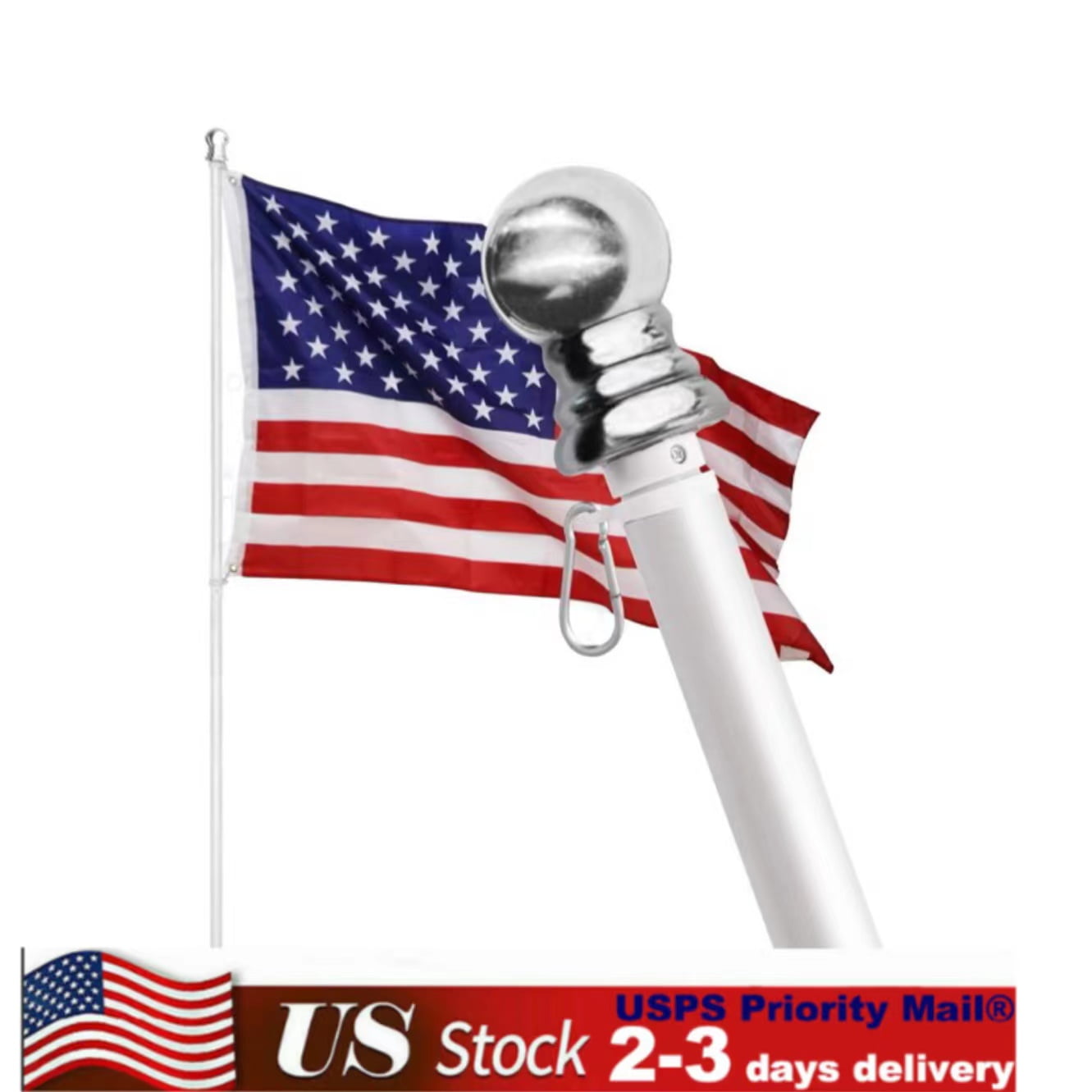 Heavy-Duty Outdoor 6FT Aluminum Tangle Free Spinning Flag Pole for ...